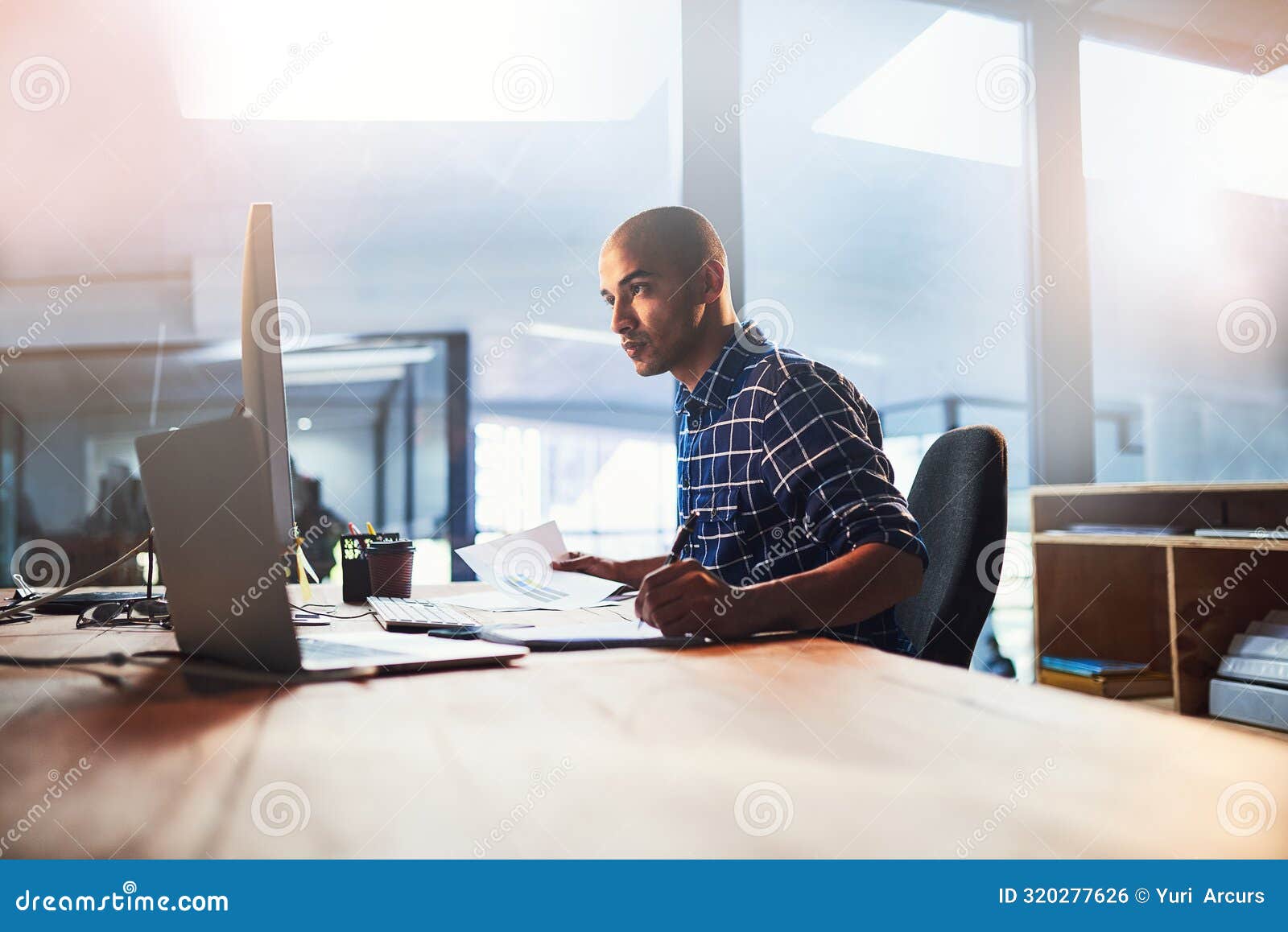 Digital Agency, Man and Document for Communication, Network or ...