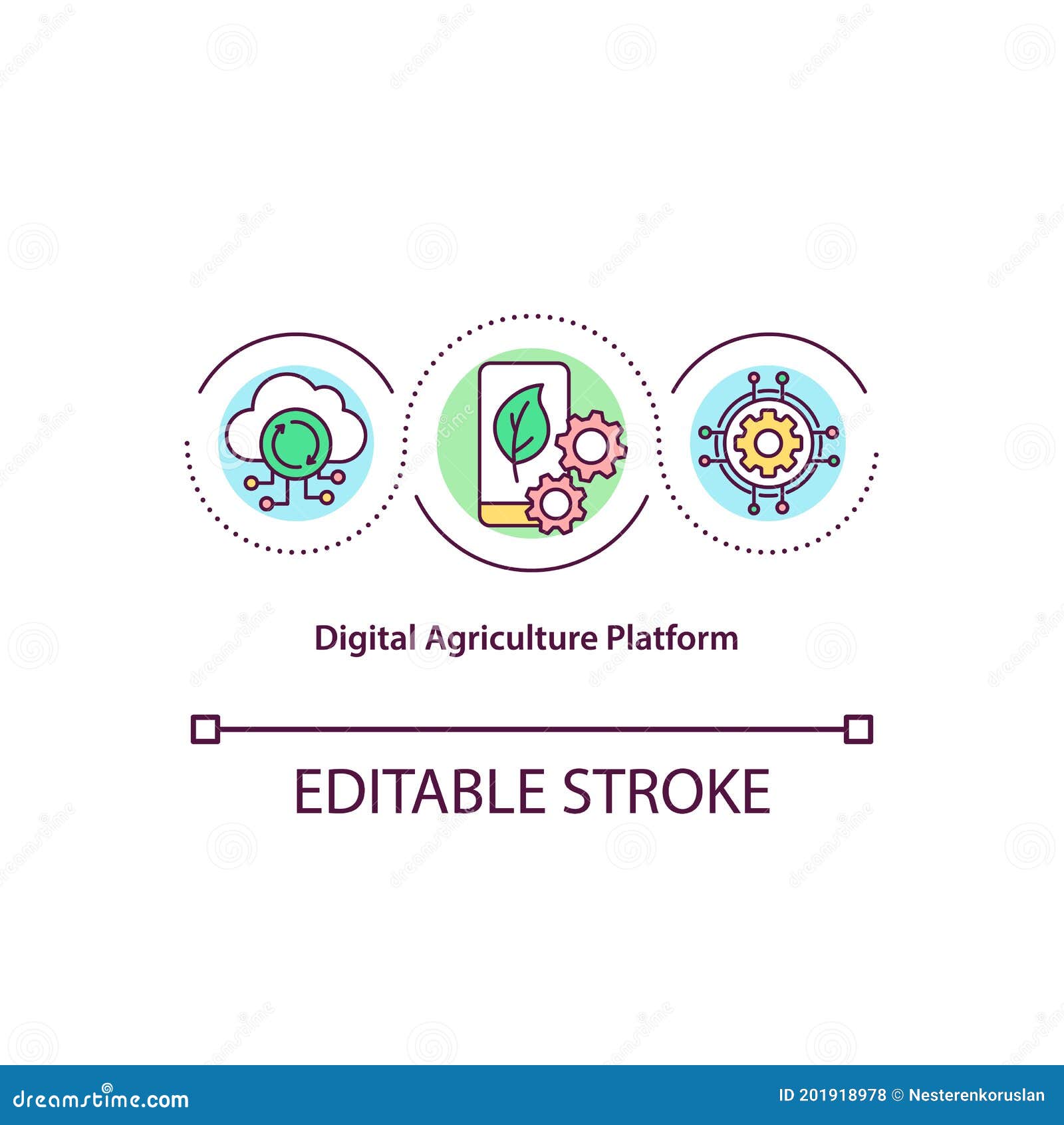 Digital Agriculture Platform Concept Icon Stock Vector - Illustration ...