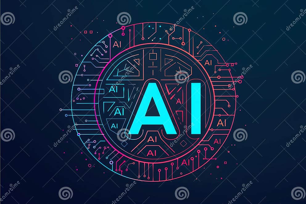 Digital AI Emblem with Glowing Elements, Symbolizing Advanced ...