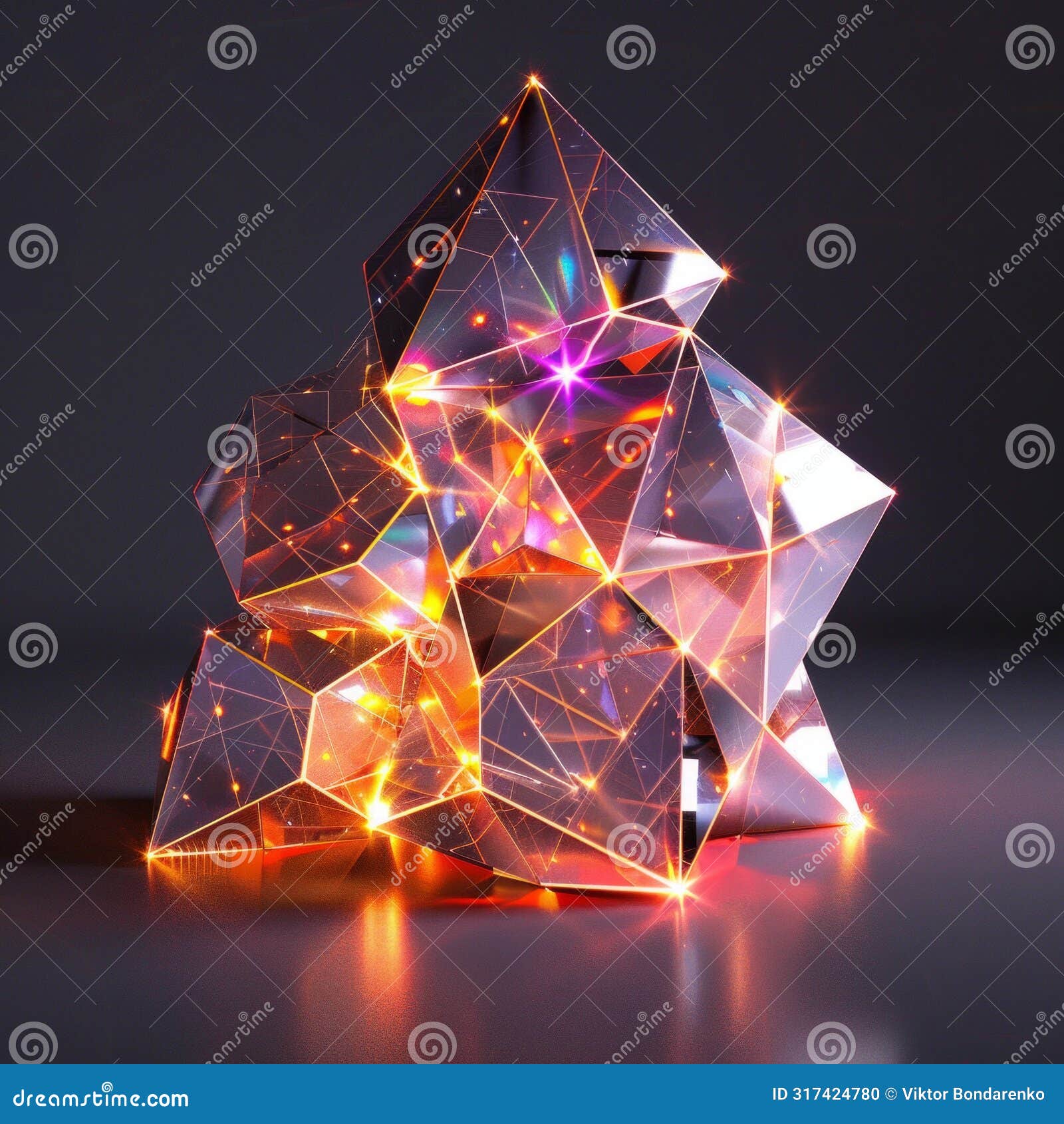 Digital Ai Figure Made of Glowing 3d Triangular Polygons Stock Photo ...
