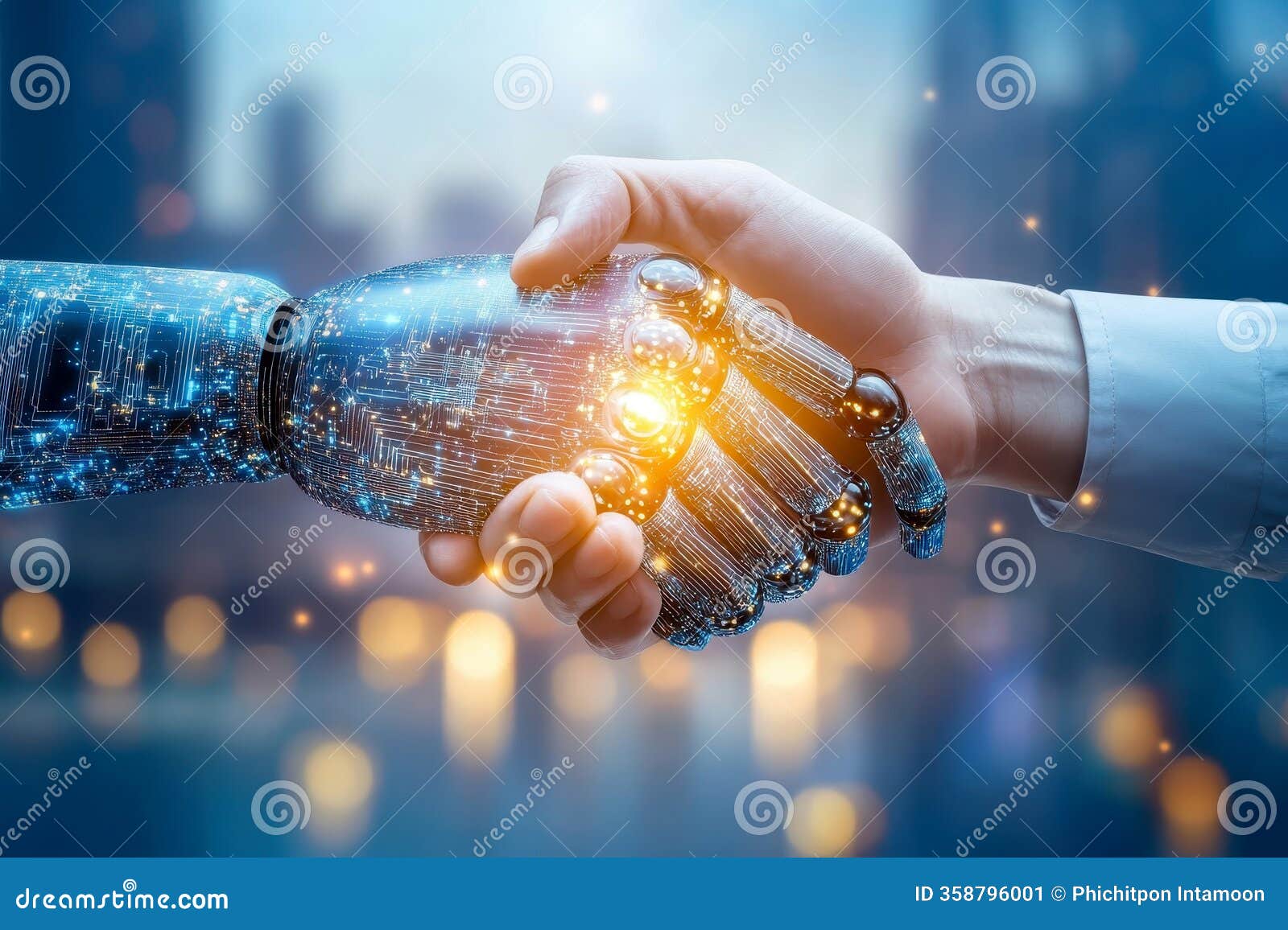 Digital Ai Hand Shaking Integration between Human and Artificial ...