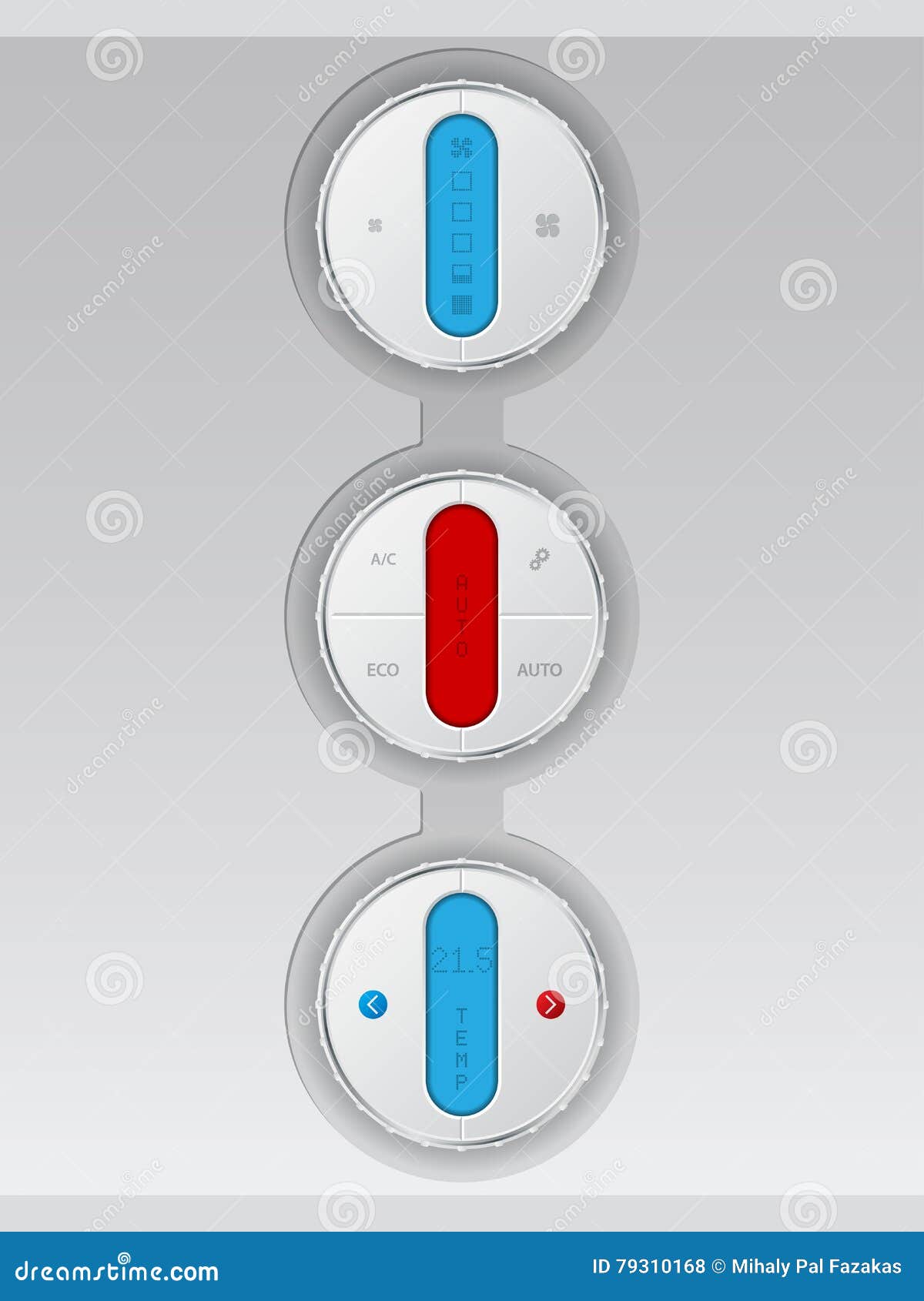 Digital Air Conditioning Control Panel Combo Stock Illustration ...