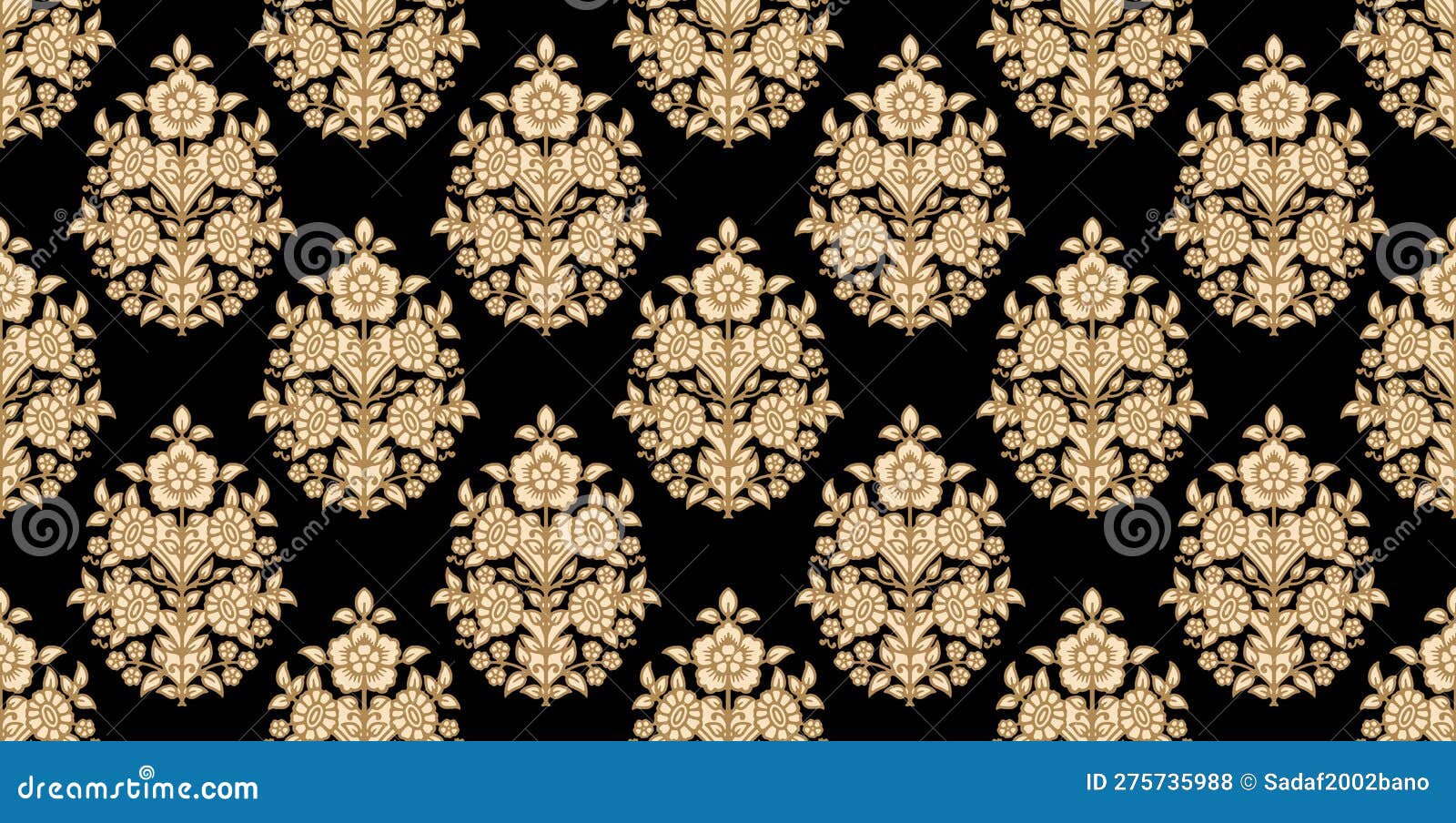 Digital Ajrakh Seamless Pattern Block Print Floral Batik Vector Stock ...