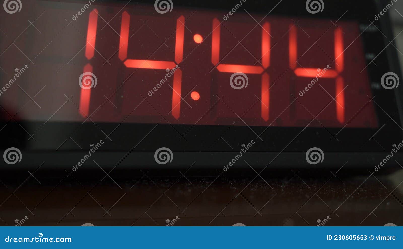 Digital Alarm Clock with Big Red Digits. Stock Image - Image of ...