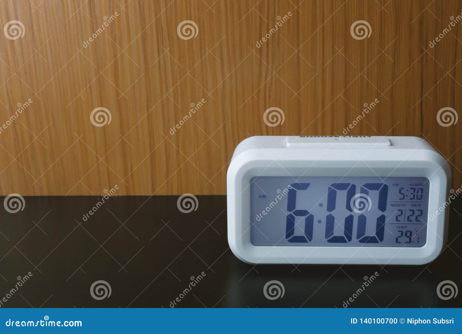 Digital Alarm Clock 6:00 Close Up Image Stock Photo - Image of device ...