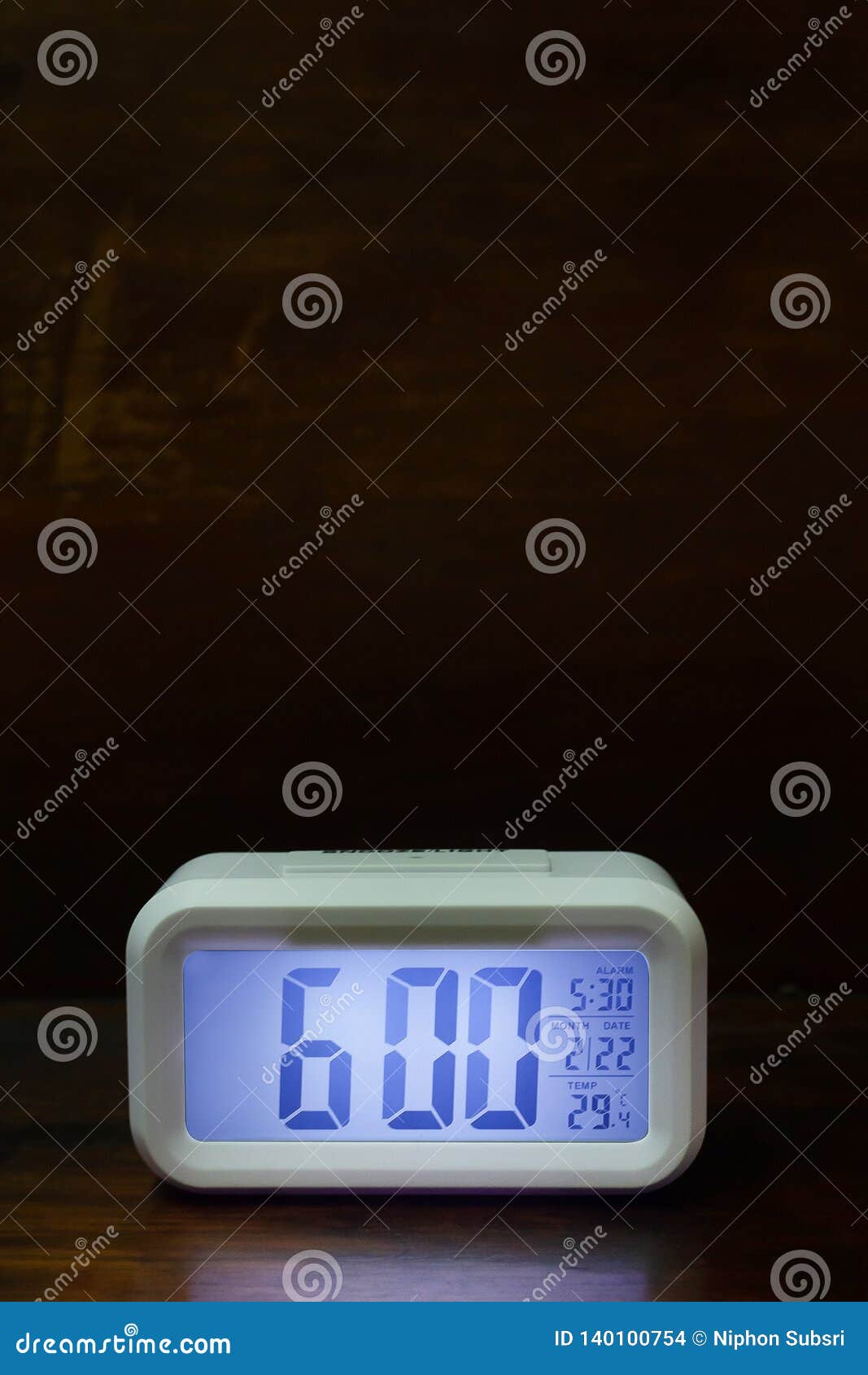 Digital Alarm Clock 6:00 Close Up Image Stock Photo - Image of display ...