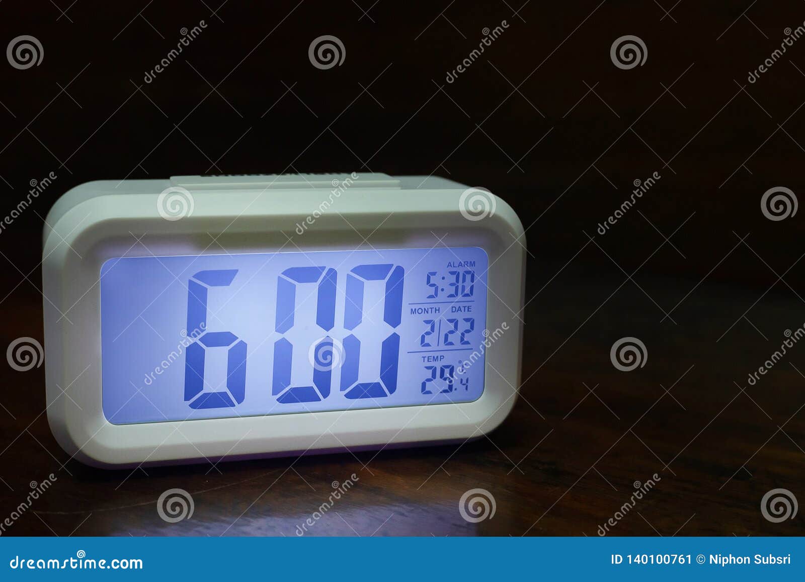 Digital Alarm Clock 6:00 Close Up Image Stock Image - Image of modern ...