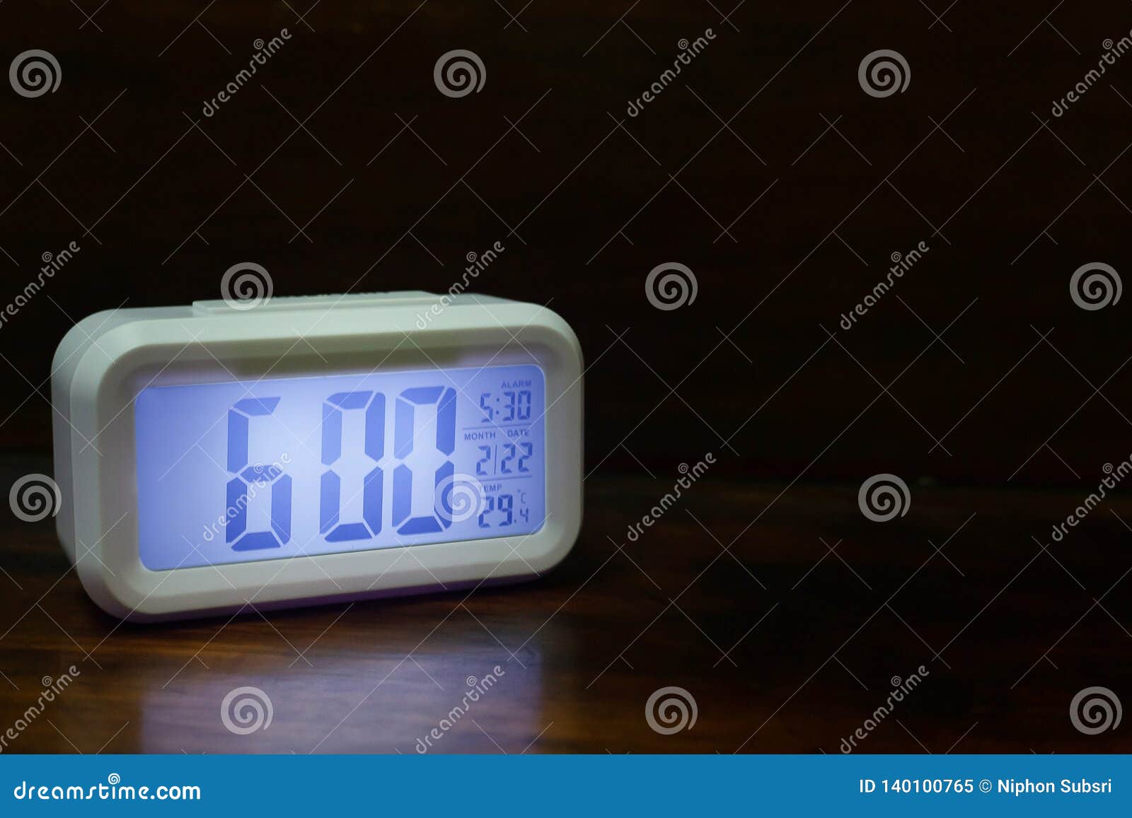 Digital Alarm Clock 6:00 Close Up Image Stock Image - Image of symbol ...