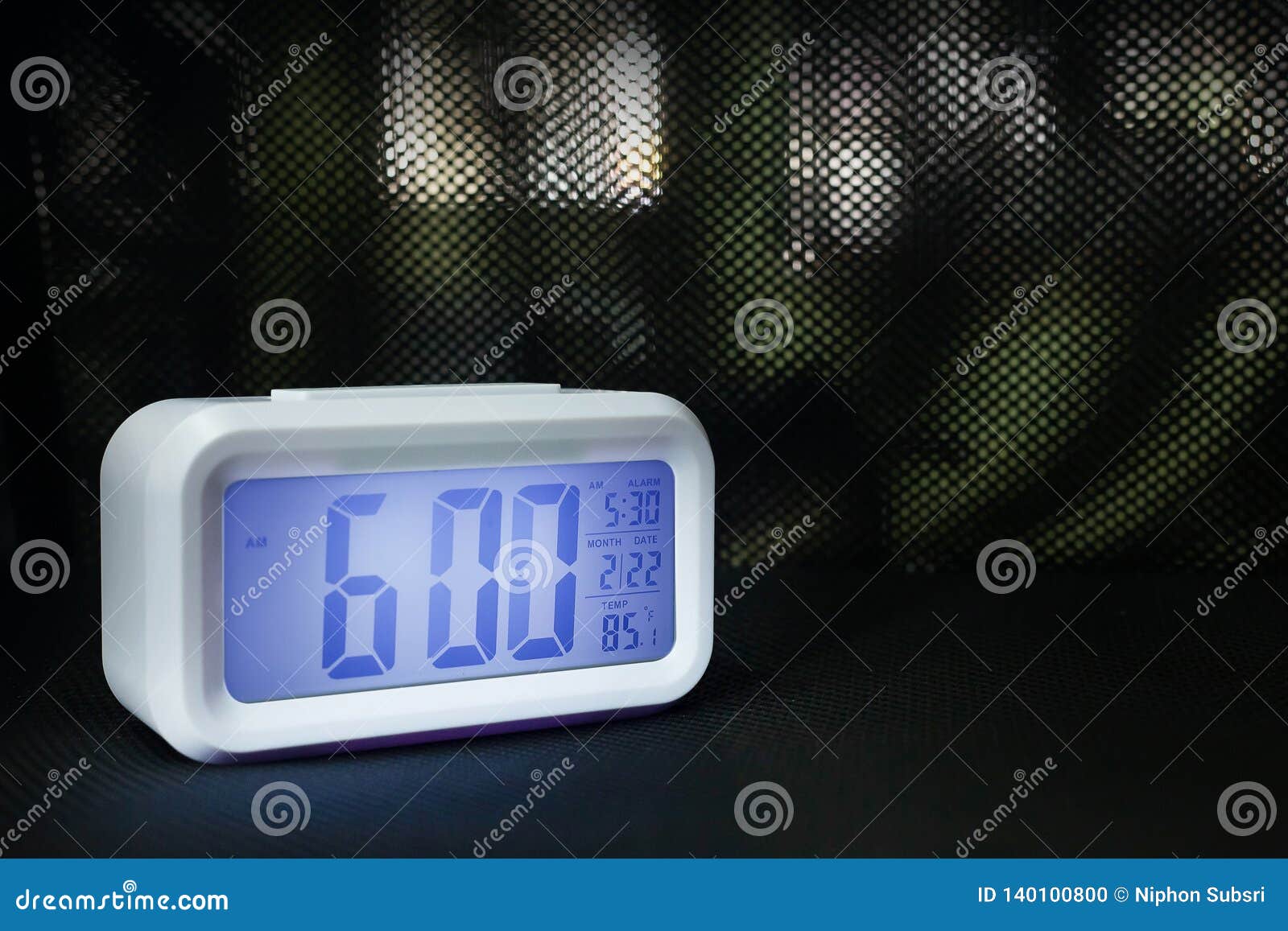 Digital Alarm Clock 6:00 Close Up Image Stock Photo - Image of ...