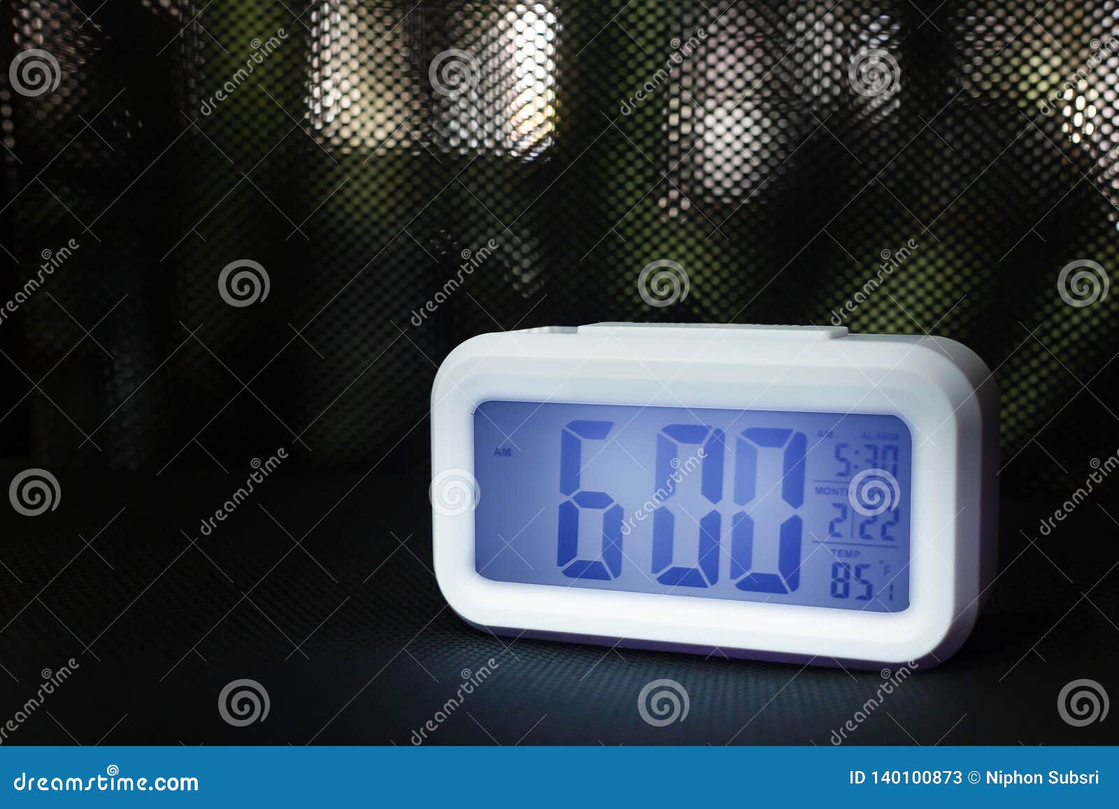 Digital Alarm Clock 6:00 Close Up Image Stock Image - Image of awake ...