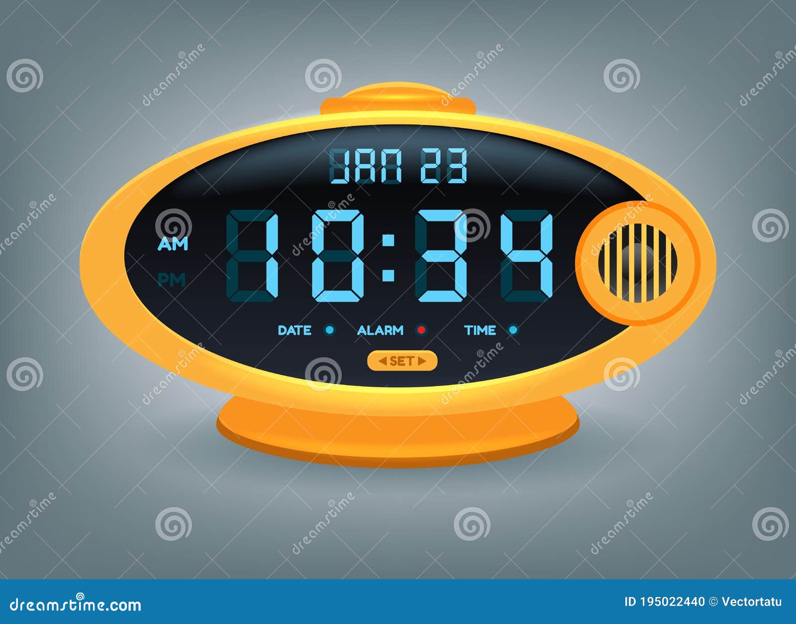 Digital alarm clock stock vector. Illustration of abstract - 195022440