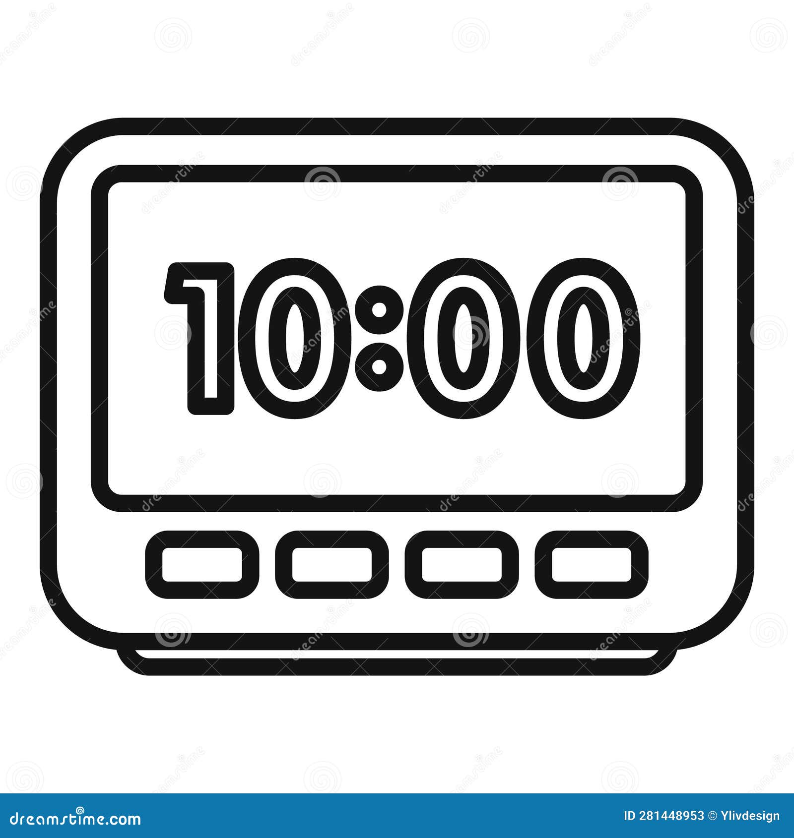 Digital Alarm Clock Icon Outline Vector. Flexible Time Stock Vector ...