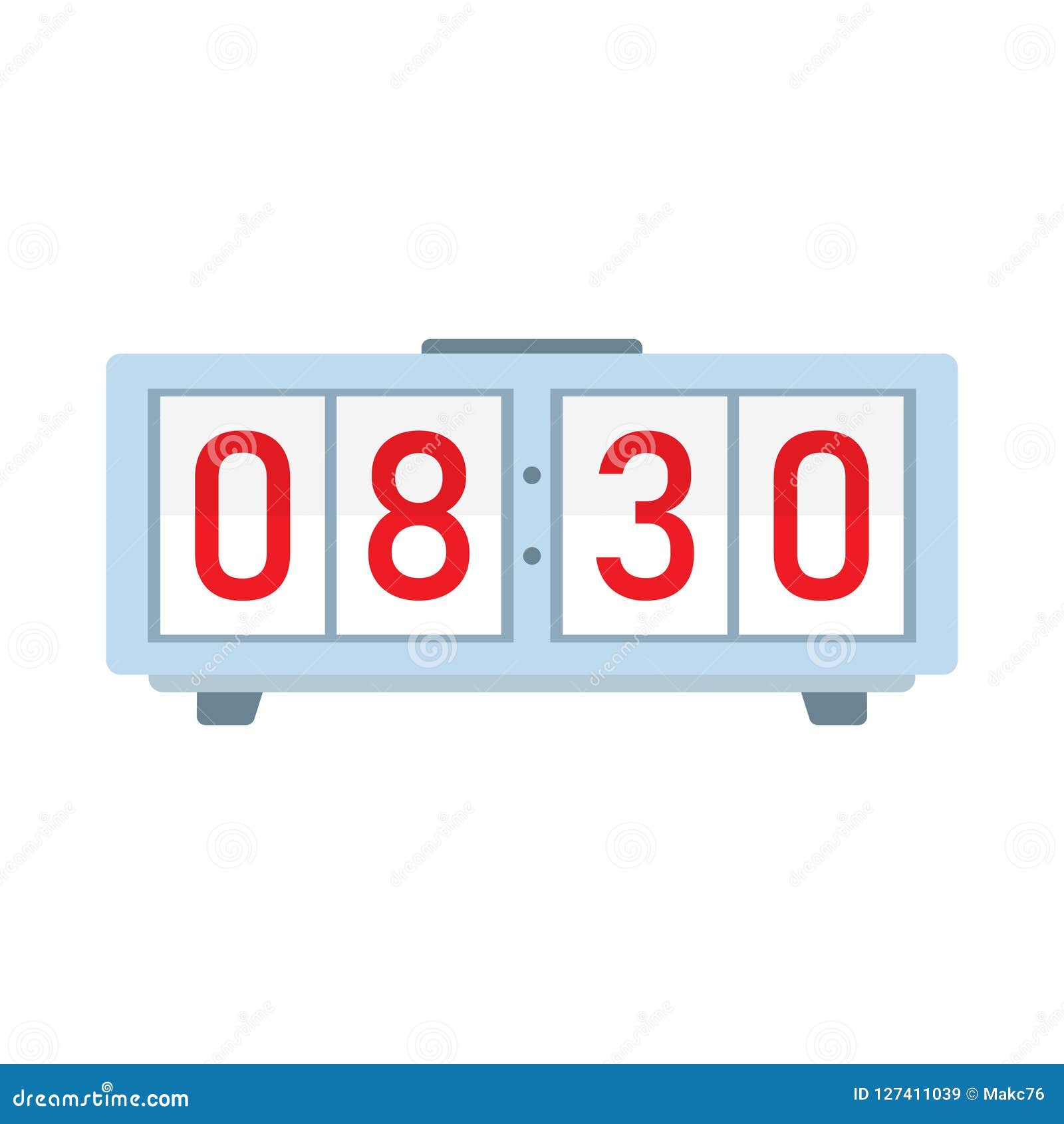 Digital alarm clock icon. stock vector. Illustration of flat - 127411039