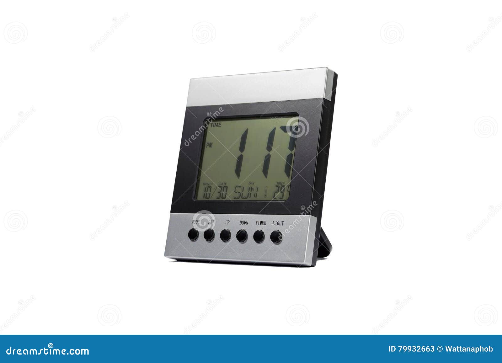 Digital Alarm Clock Isolated Stock Image - Image of object, midnight ...