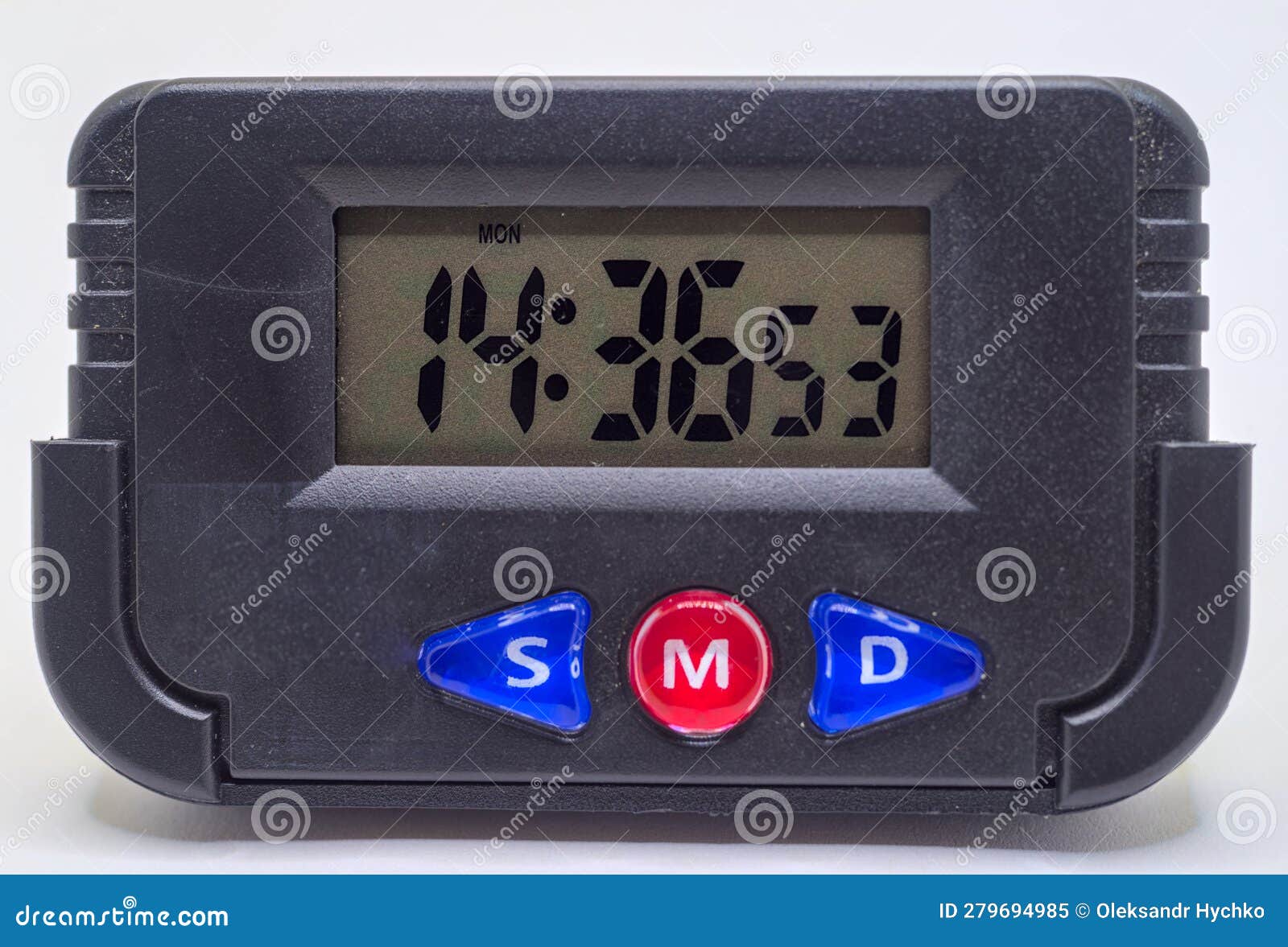 Digital Alarm Clock Isolated on White Background Stock Image - Image of ...