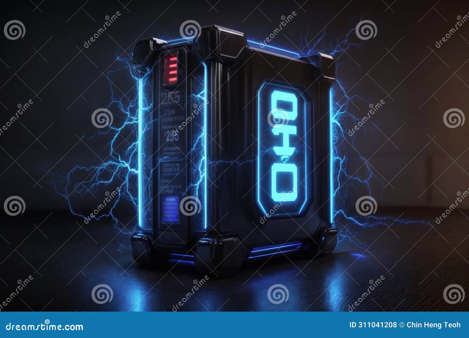 Digital Alarm Clock with Lightning in Dark Room Stock Photo - Image of ...