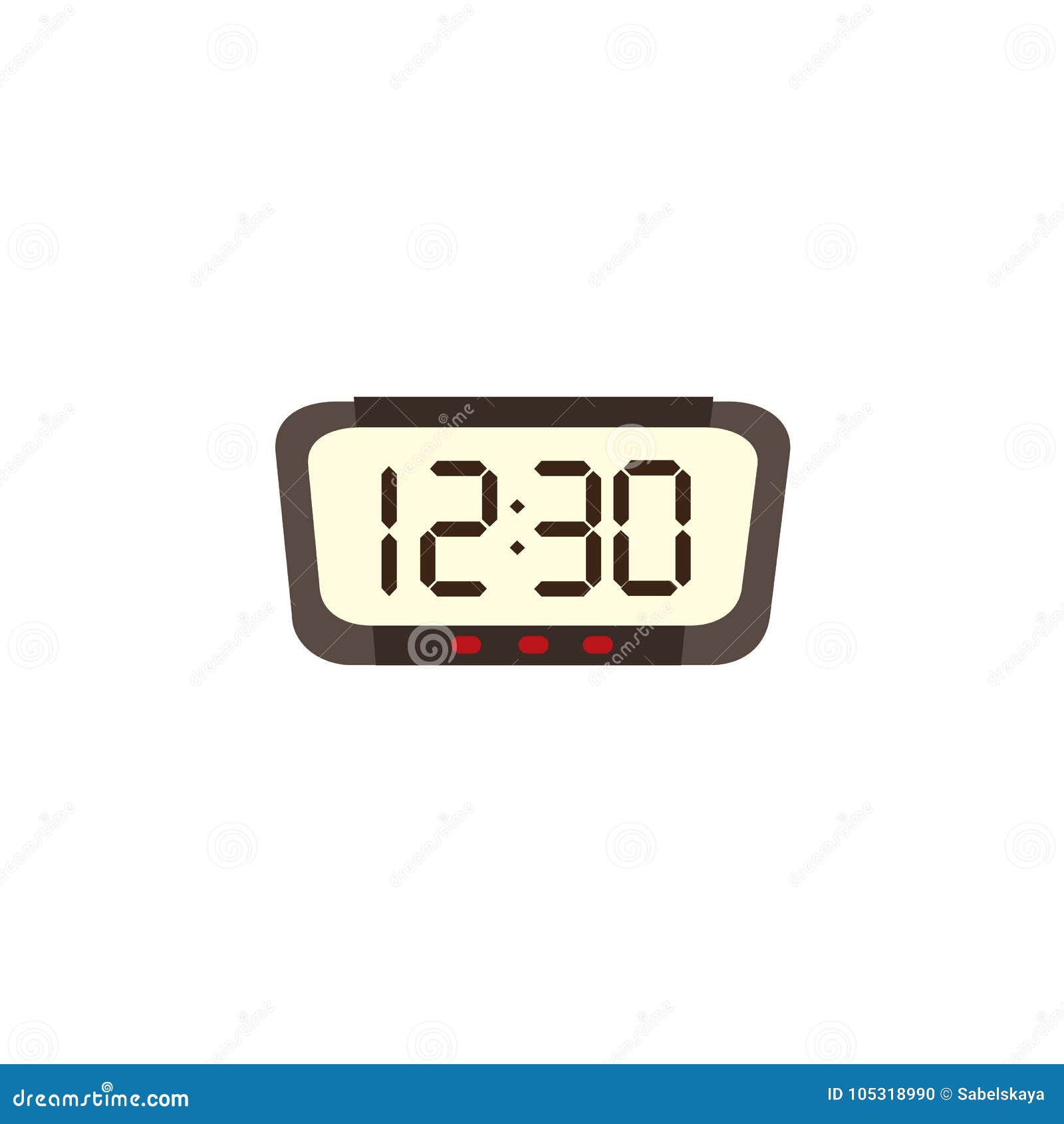 Digital Alarm Clock Radio, Front View Stock Vector - Illustration of ... Digital Alarm Clock Radio, Front View Stock Vector - Illustration of ...