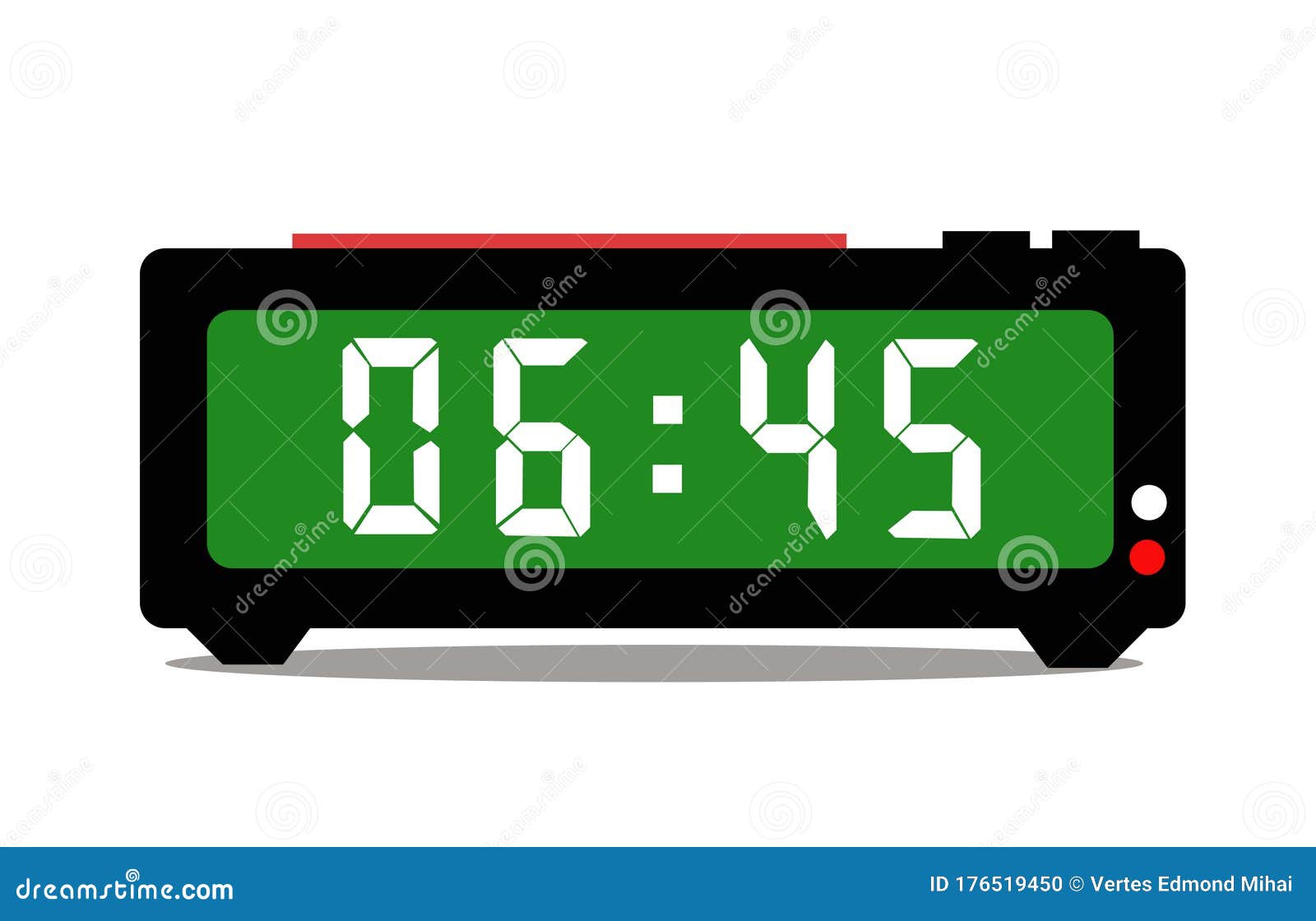 Digital Alarm Clock. Morning Time Doodle Hand Drawn Icon. Outline ...