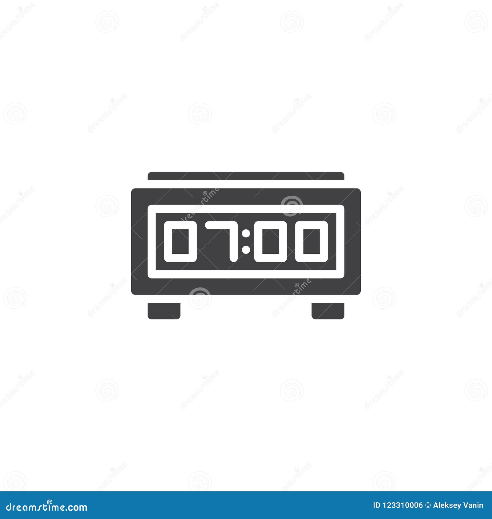 Digital Alarm Clock Vector Icon Stock Vector - Illustration of pixel ...