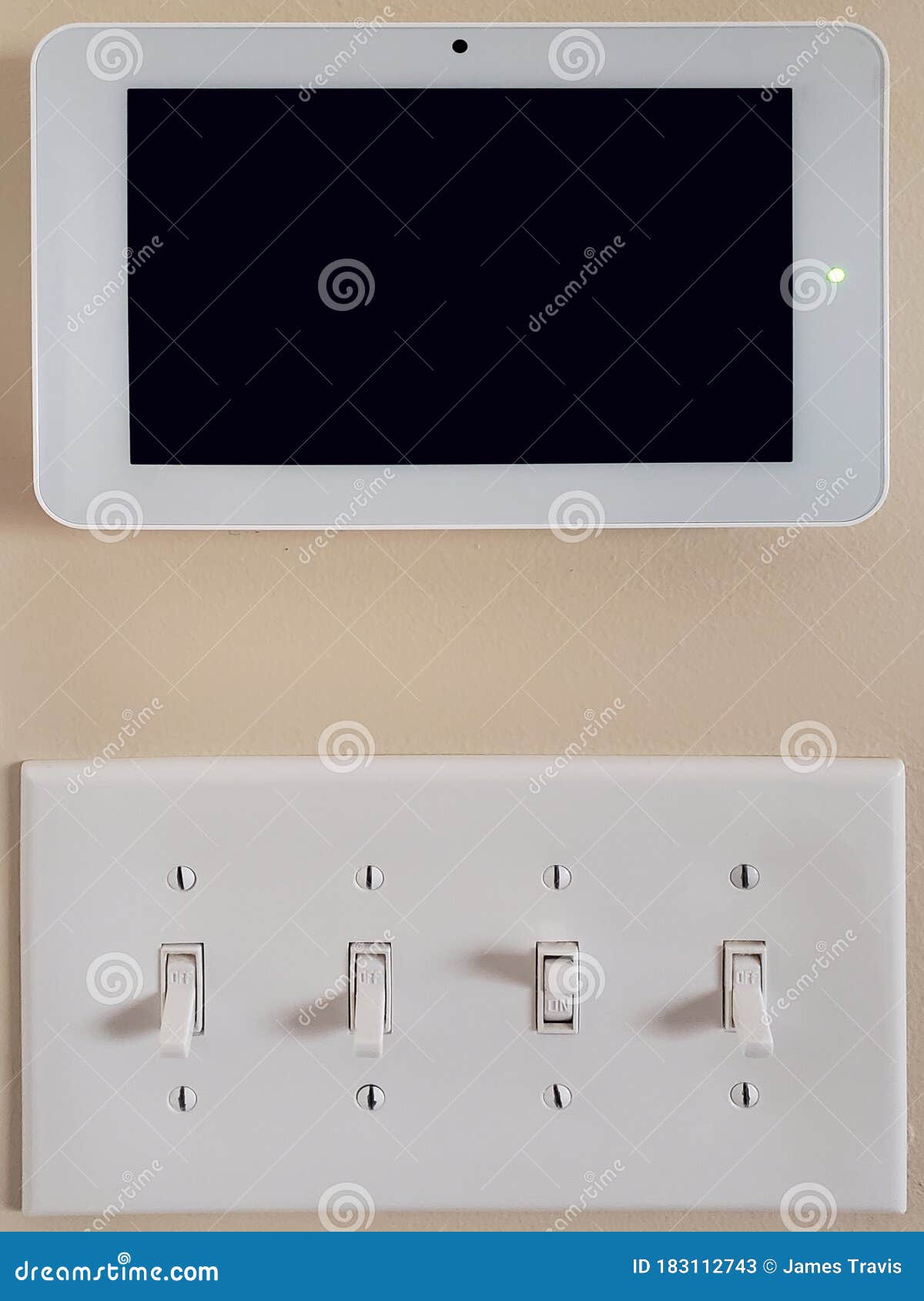 Digital Alarm Pad with Camera and Light Switch Stock Image - Image of ...