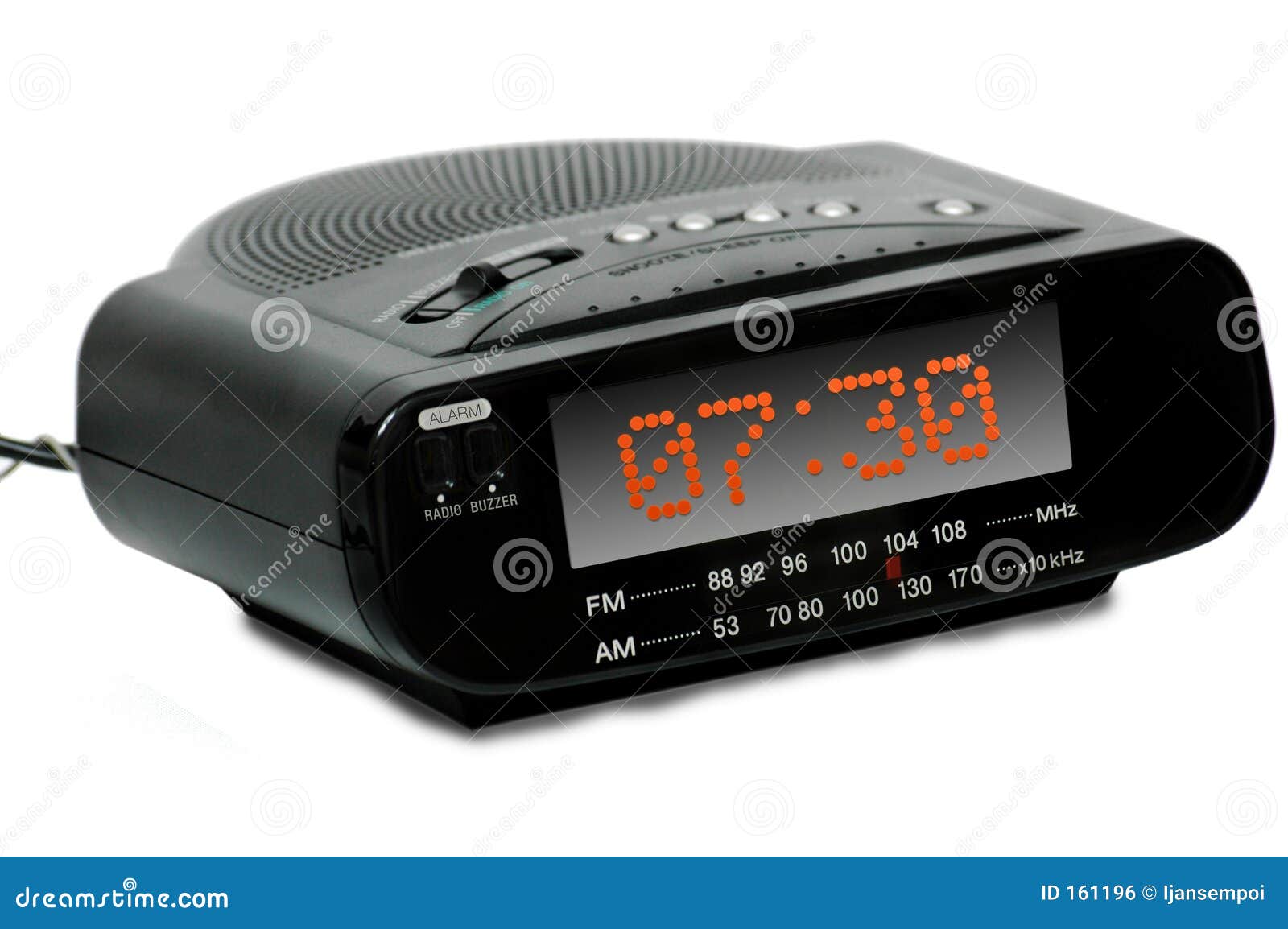 Digital Alarm radio clock stock photo. Image of clock, isolated - 161196