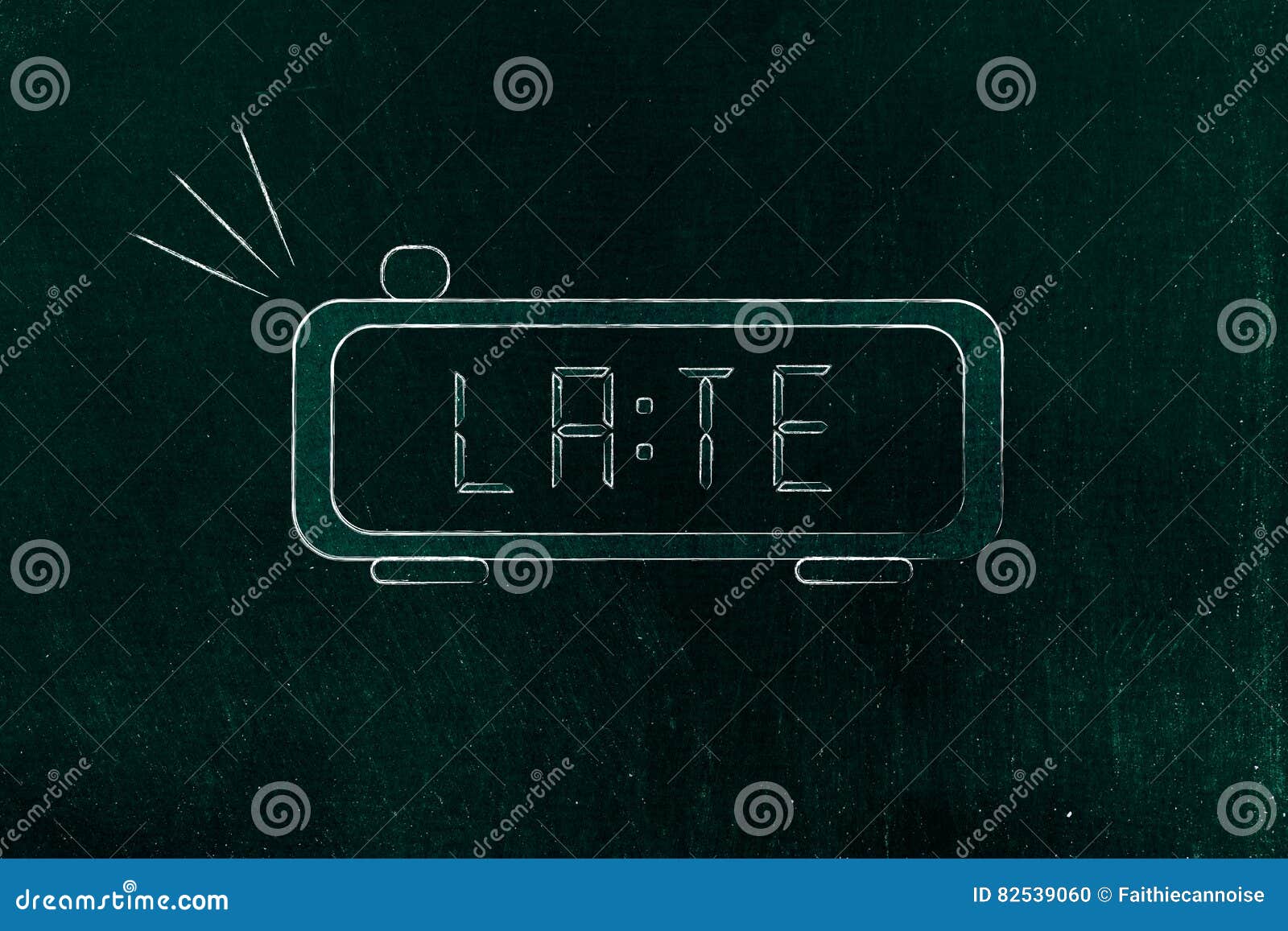 Digital Alarm with Word Late instead of Time Stock Photo - Image of ...