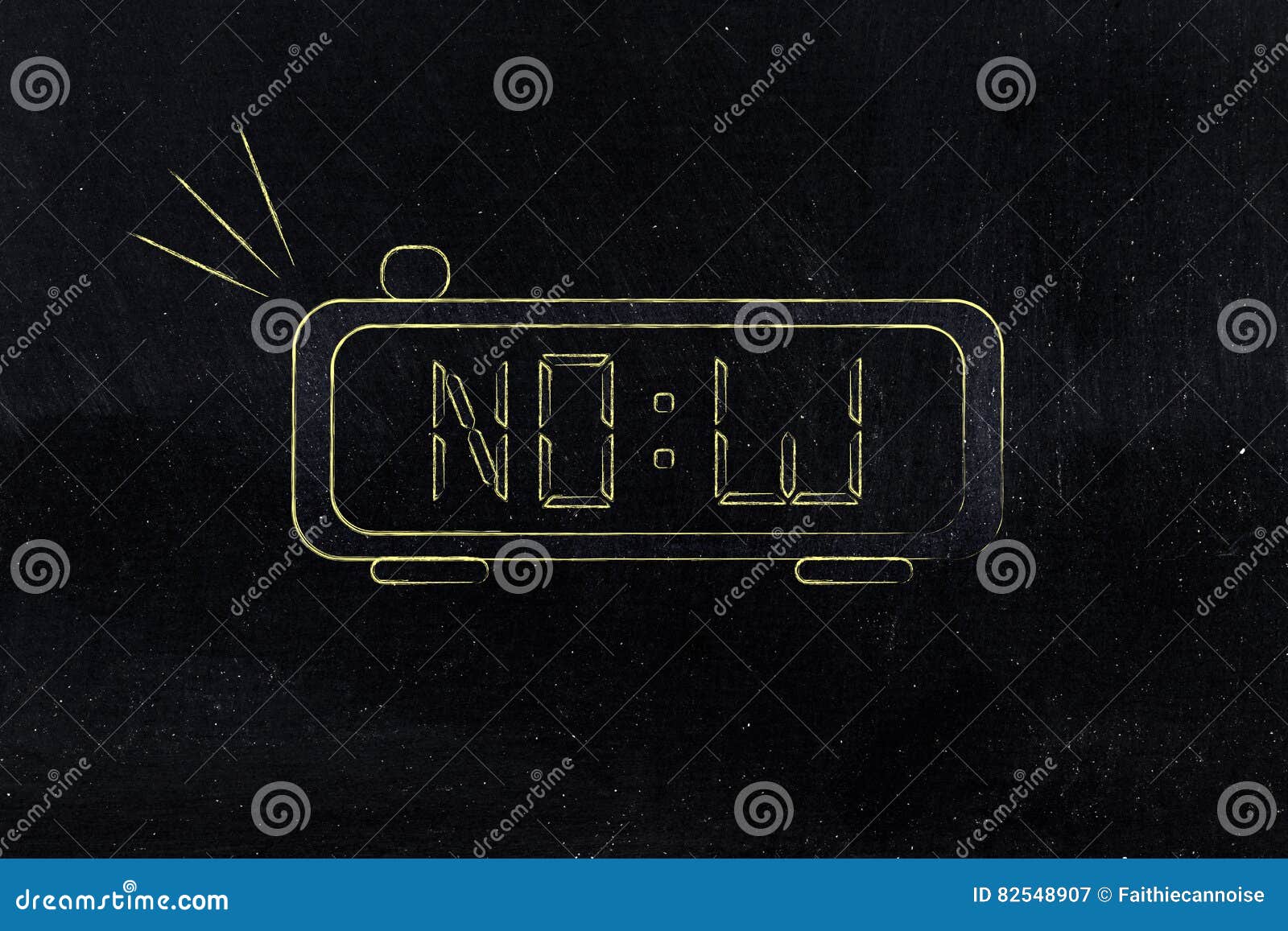 Digital Alarm with Word Now instead of Time Stock Illustration ...