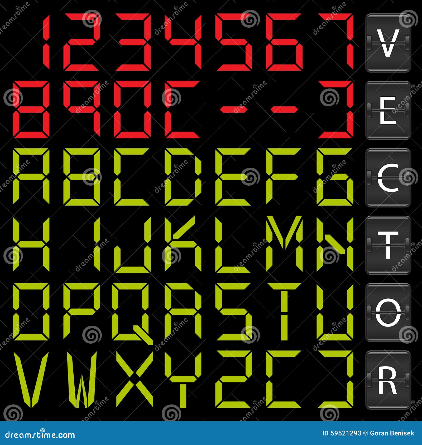 Digital Alphabet Cartoon Vector | CartoonDealer.com #59521293