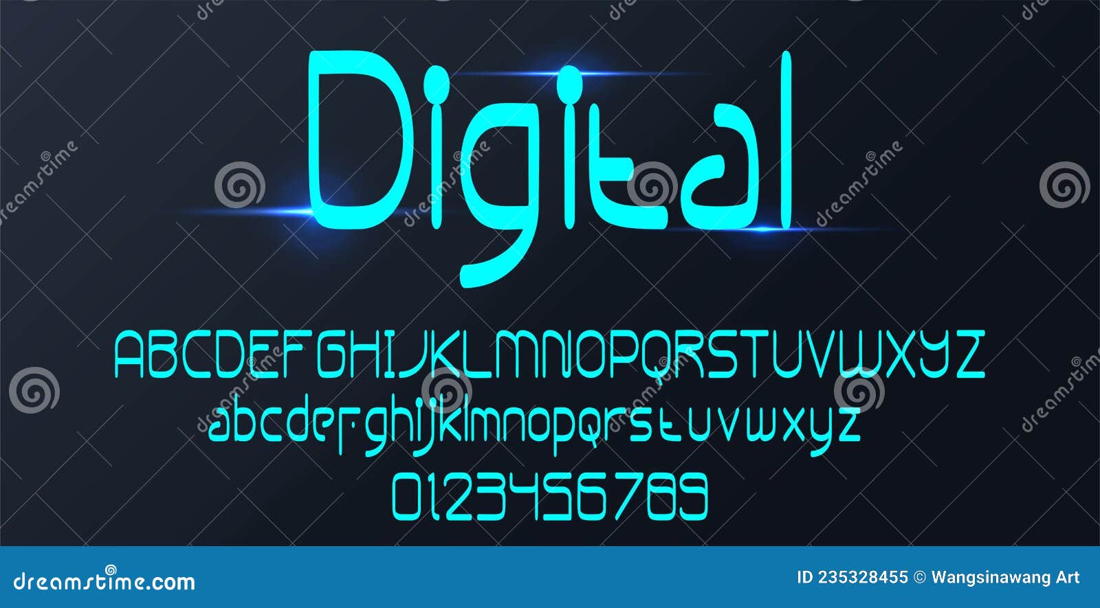 Digital Alphabet Font Vector Illustration Isolated Background Stock ...