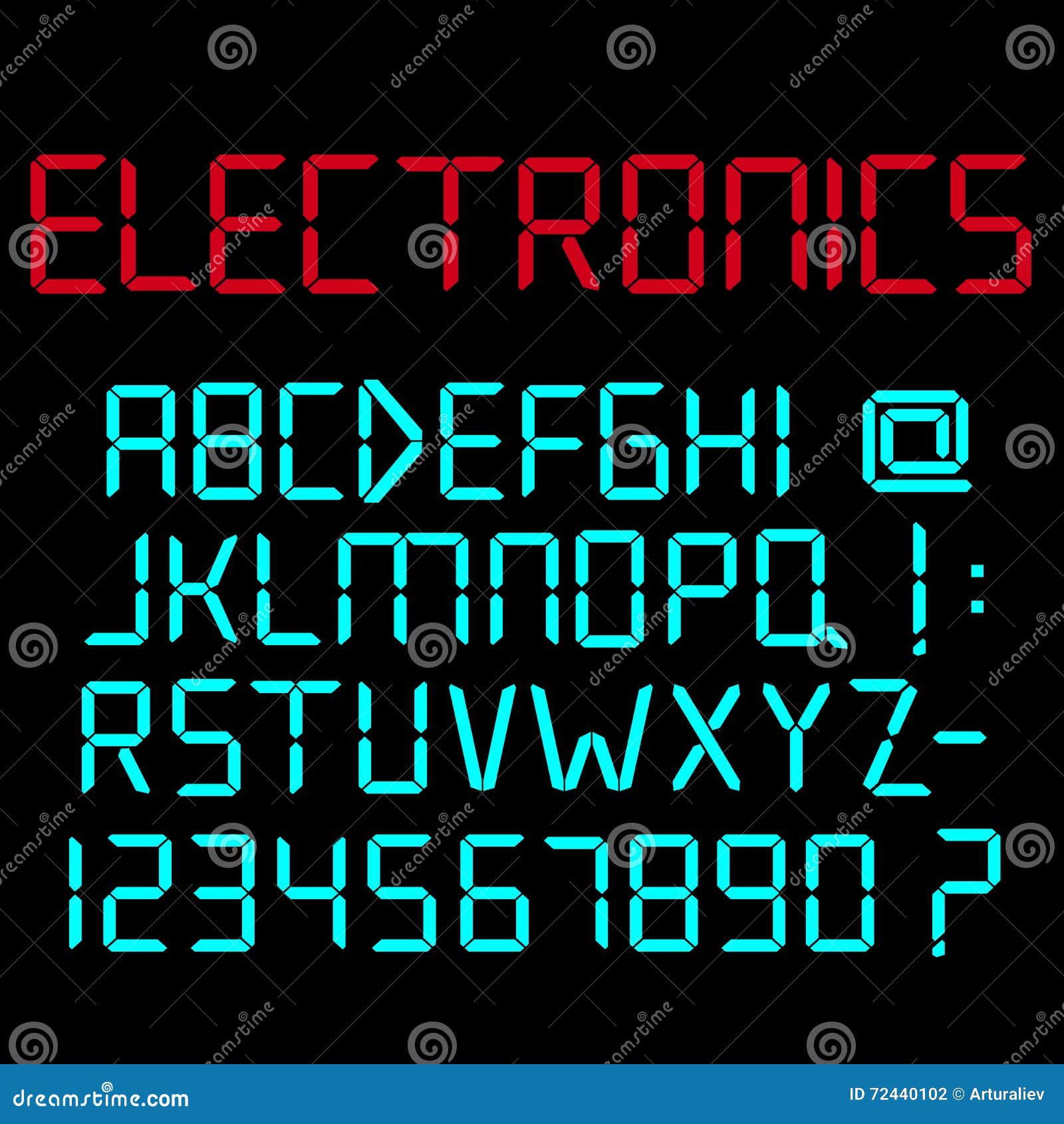 Digital Alphabet Vector Illustration | CartoonDealer.com #68793394