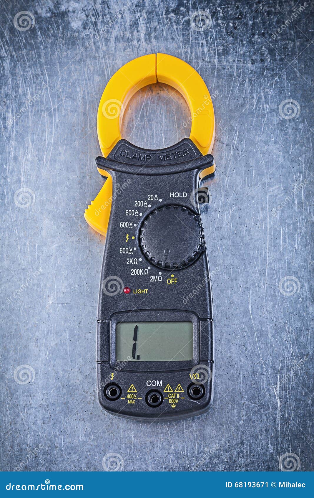 Digital Ammeter on Metallic Background Stock Image - Image of ...