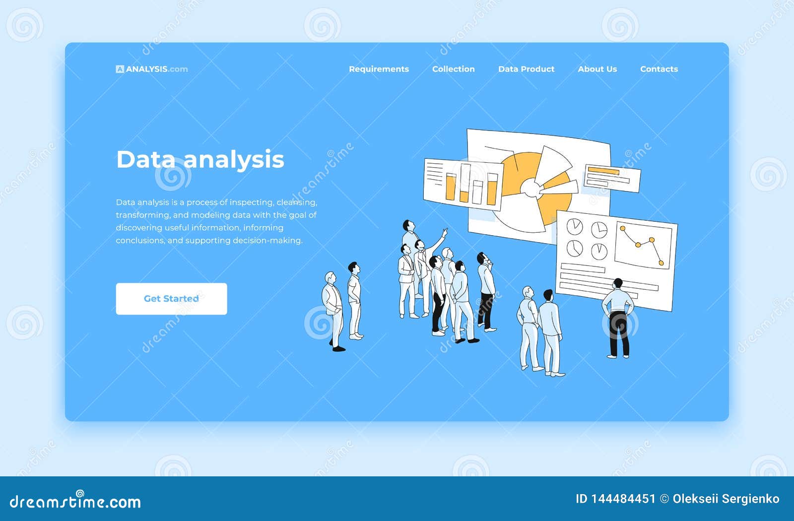 Digital Analytics, Data Analysis, Data Science Web Stock Vector ...