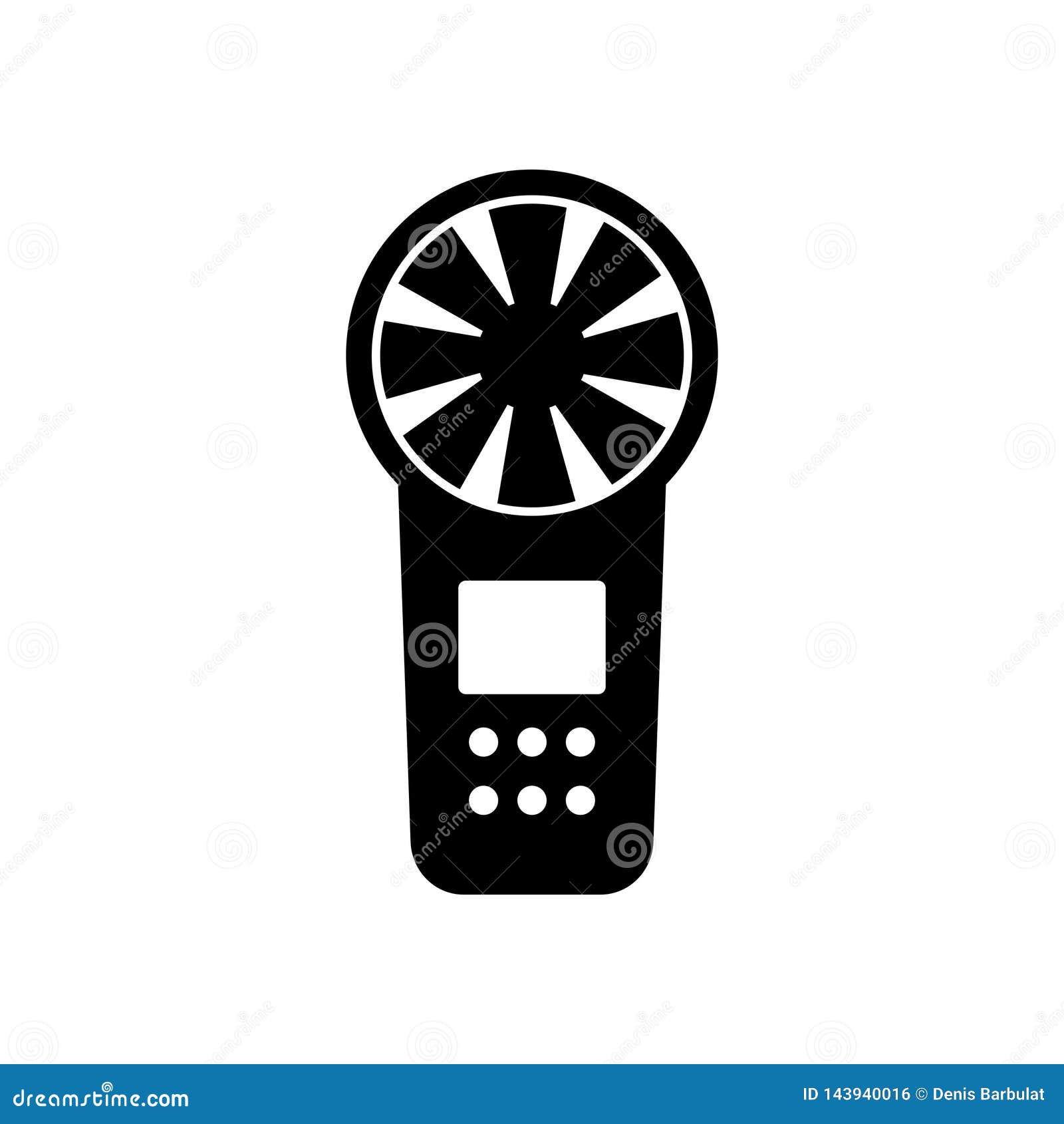 Digital anemometer icon stock vector. Illustration of digital - 143940016