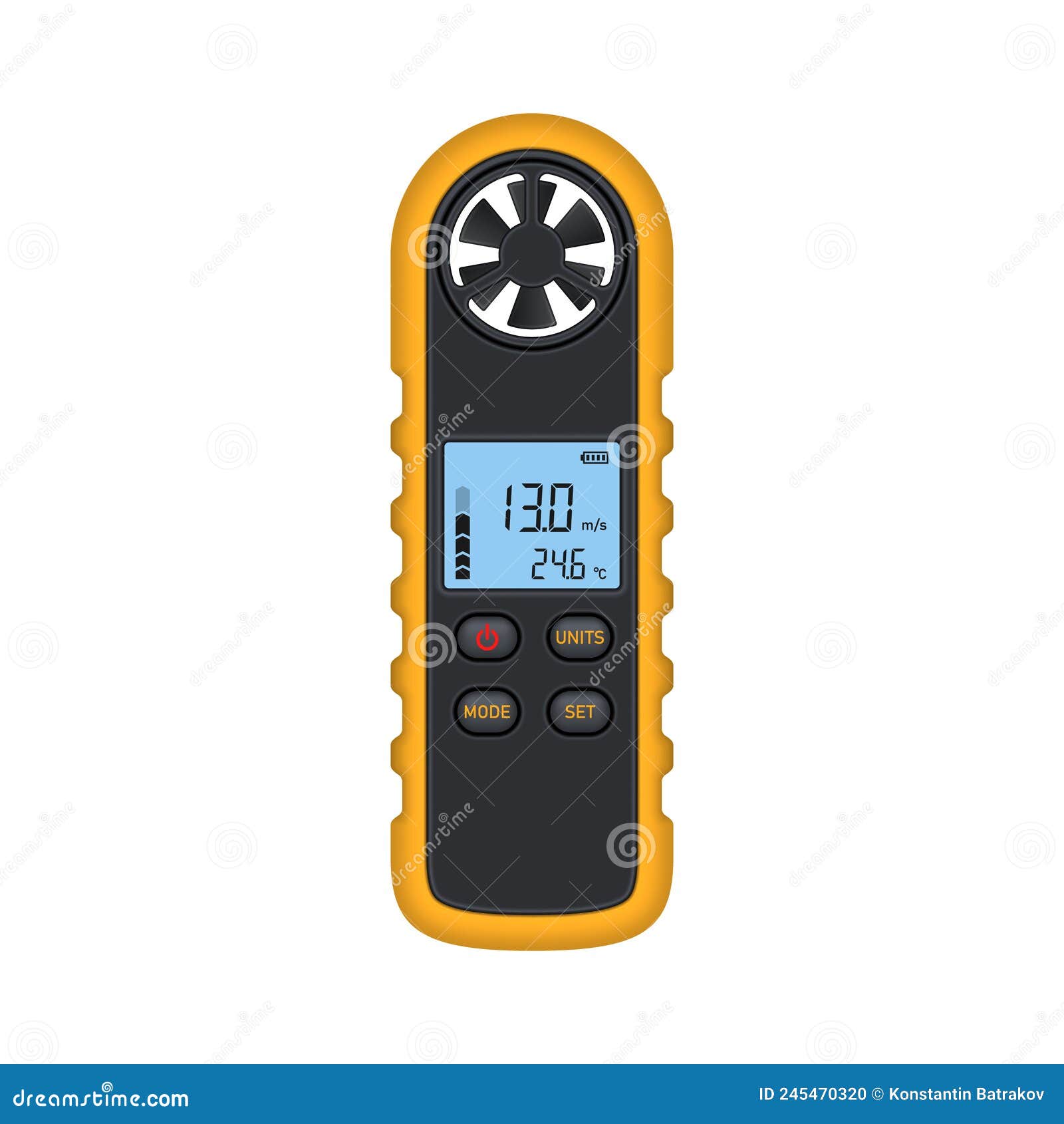Digital Anemometer Displays 60 Mph Wind Speed. Hurricane Forecast ...