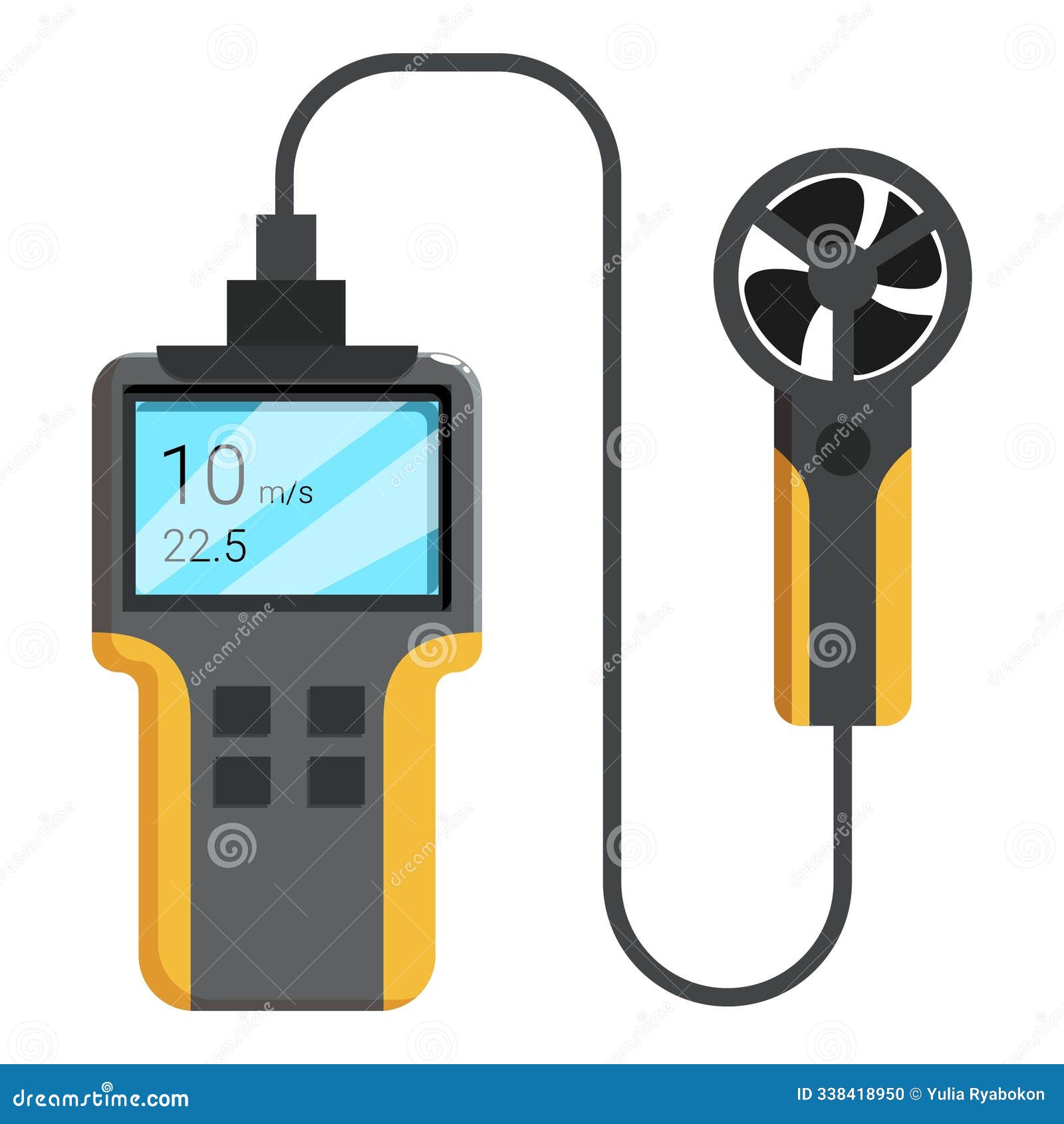 Digital Anemometer Measuring Wind Speed with Display Screen Stock ...