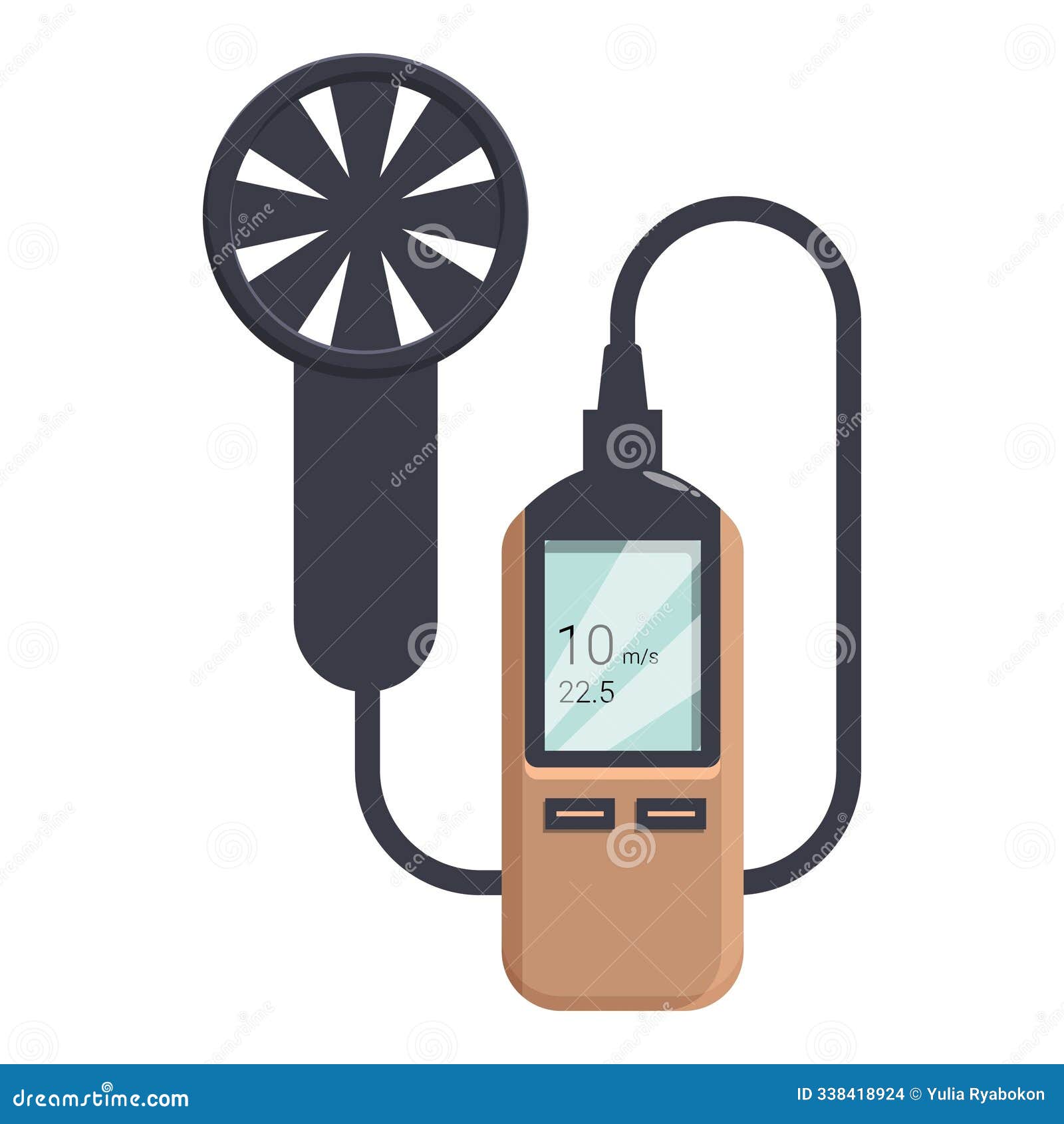 Digital Anemometer Measuring Wind Speed with Impeller Fan Stock ...