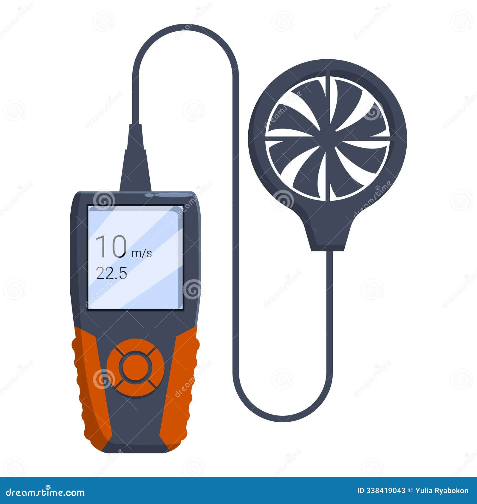 Digital Anemometer Measuring Wind Speed with Impeller Sensor Stock ...