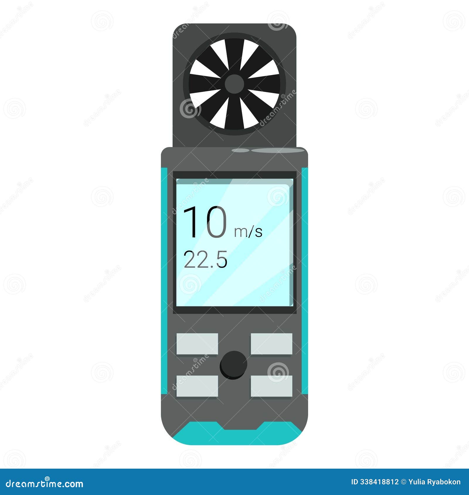 Digital Anemometer Measuring Wind Speed and Temperature Stock ...