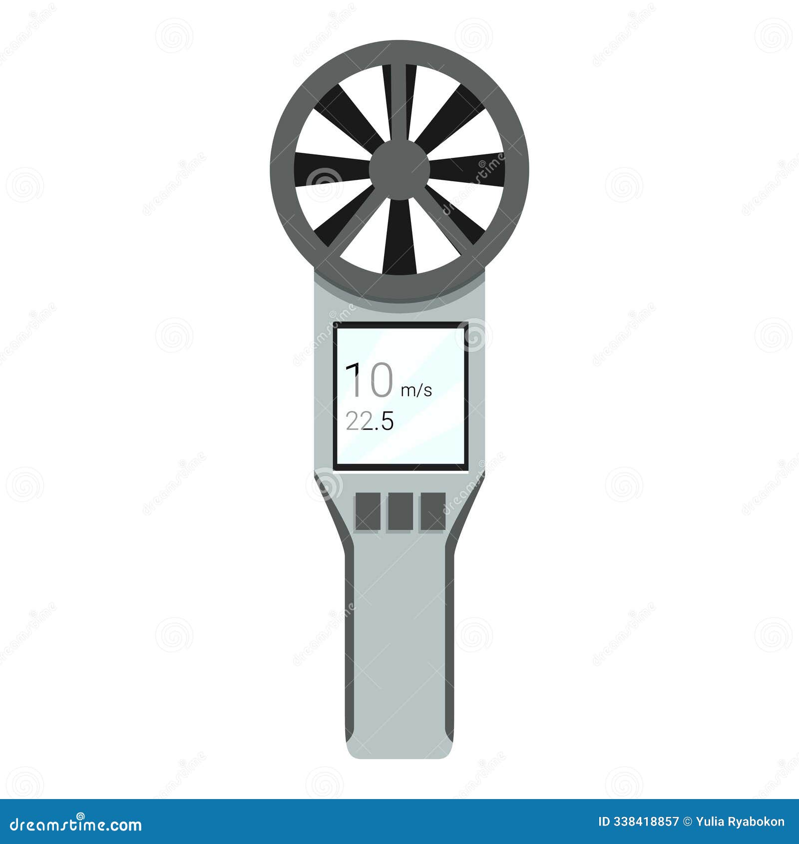 Digital Anemometer Isolated On White. Vector Illustration ...