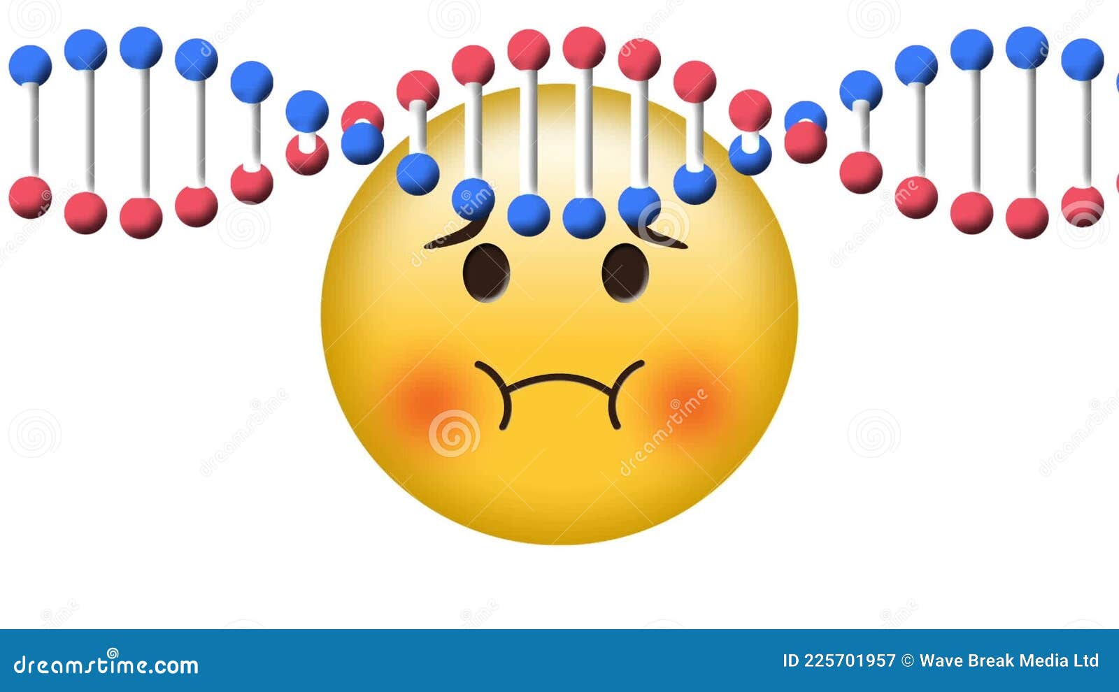 No People Digital Animation Dna Structure Spinning Sick Face Emoji ...