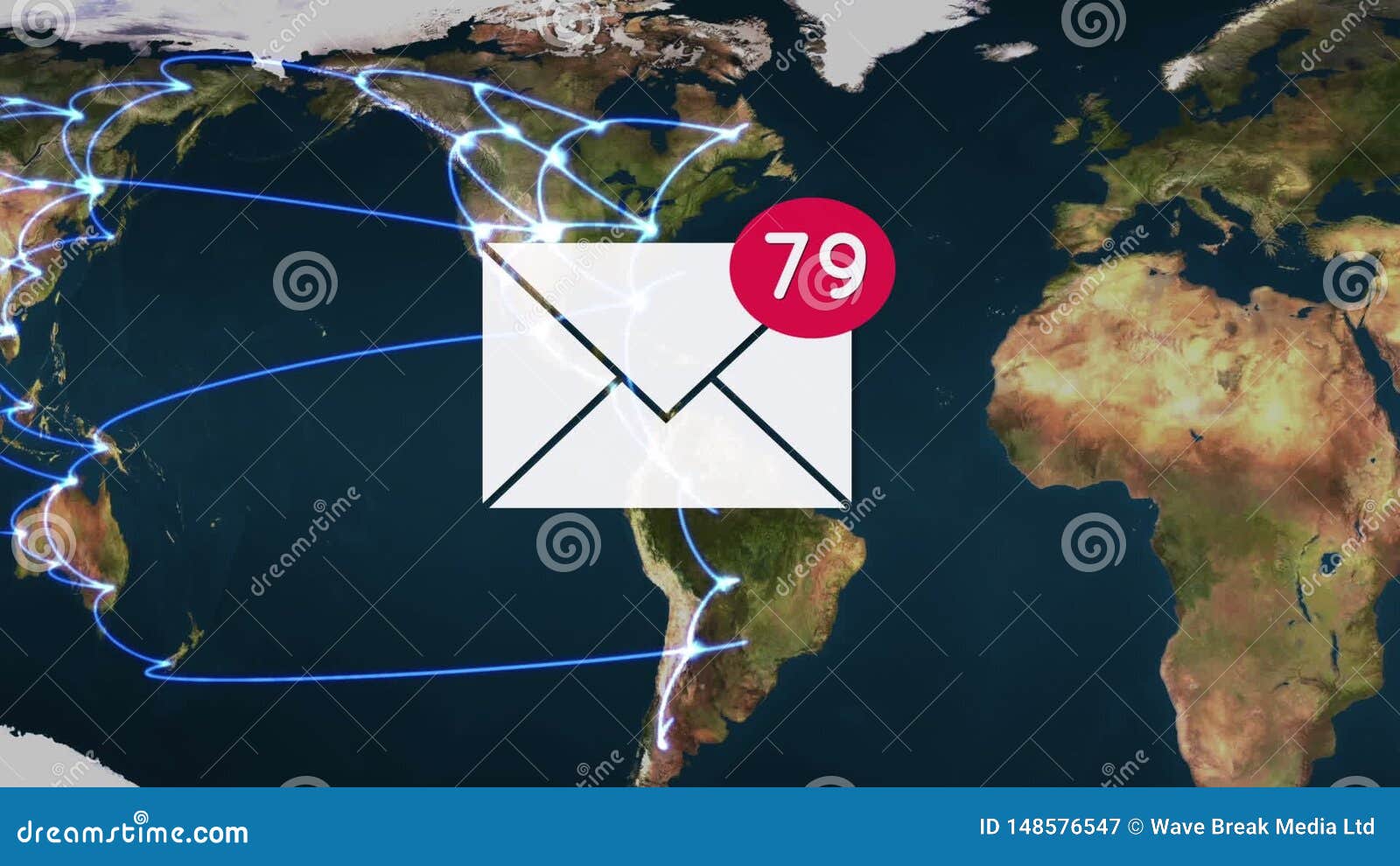 Emails from All Over the World Stock Video - Video of tech, connected ...