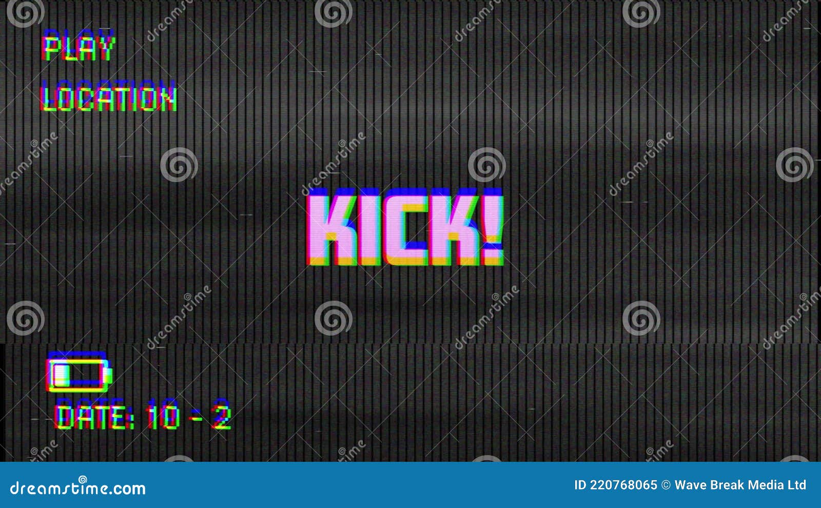 No People Digital Animation Glitch Vhs Effect Kick Text Black ...