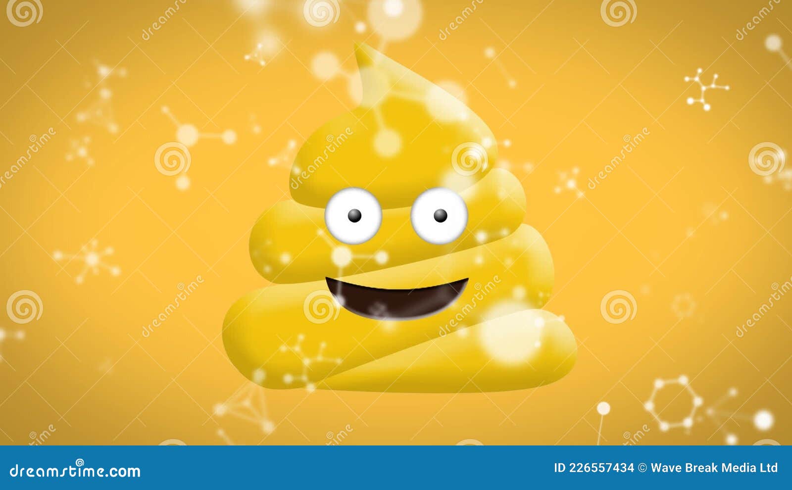 Digital Animation of Molecular Structures Floating Over Yellow Poop ...