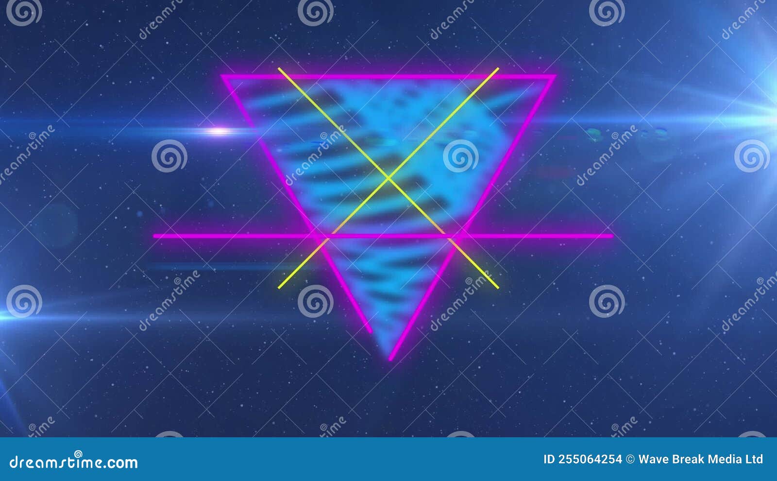 Digital Animation of Neon Message Icon Against Light Spots and Data ...