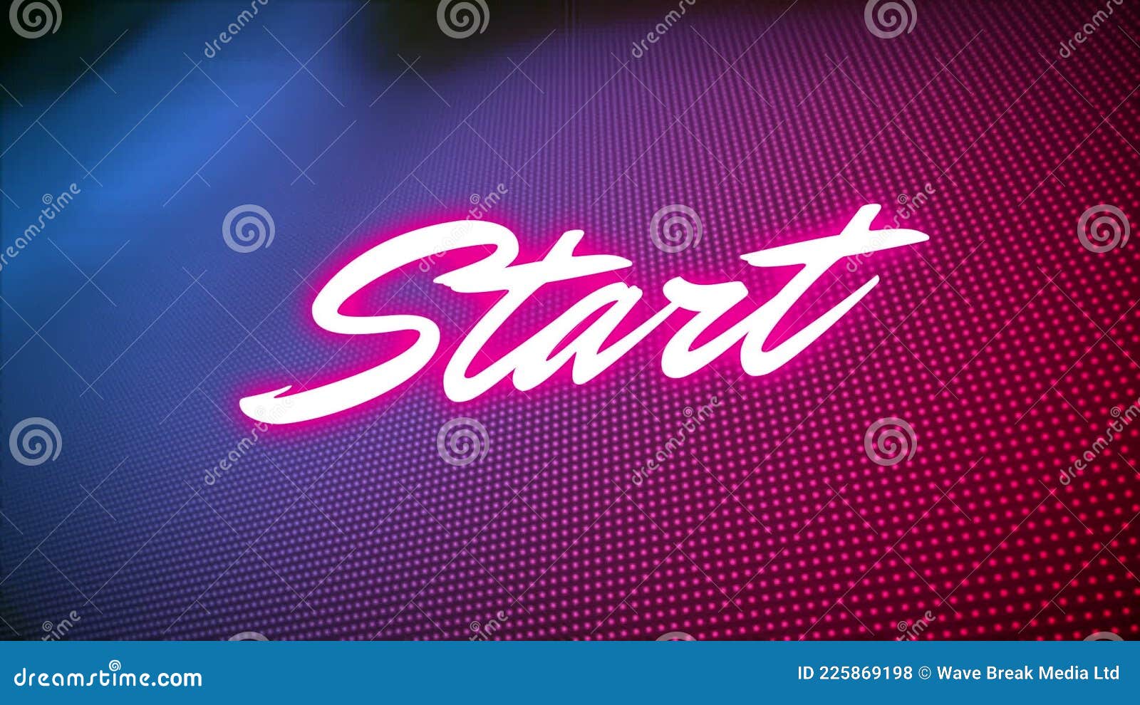 No People Digital Animation Neon Pink Start Text Dotted Textured Purple ...