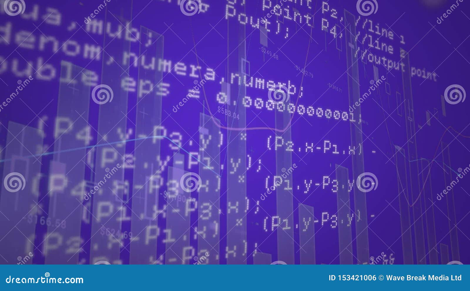 Program codes and graphs stock footage. Video of generated - 153421006