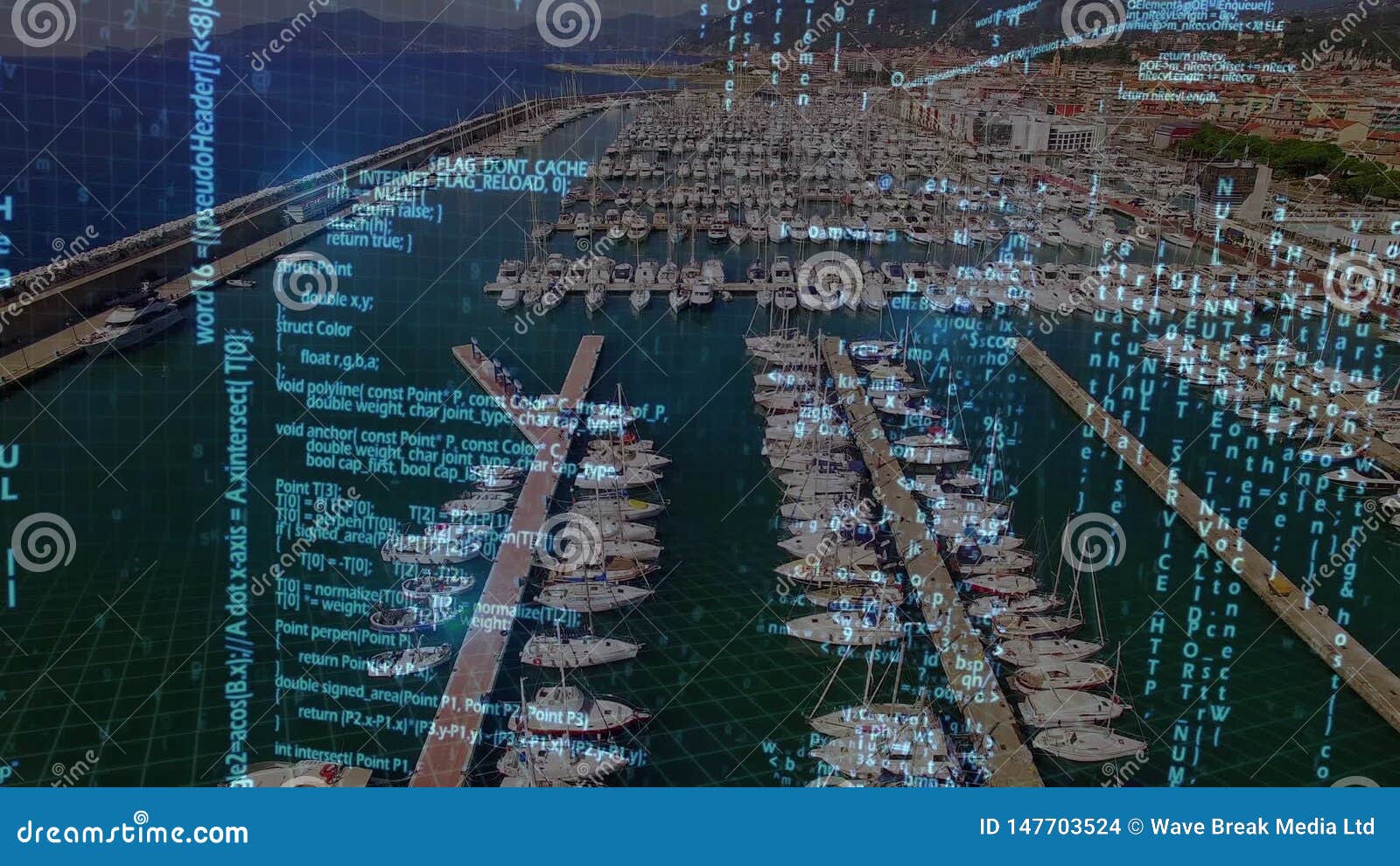 Program codes and a port stock footage. Video of coding - 147703524