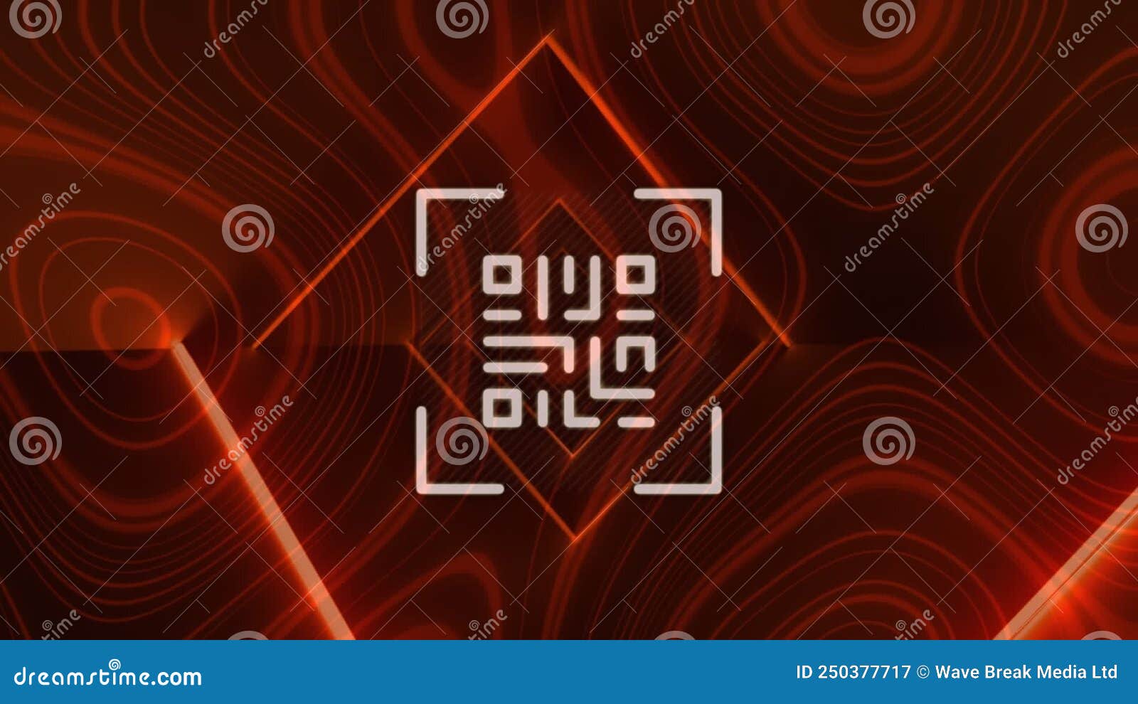 Digital Animation of Qr Code Scanner Over Abstract Shapes Moving ...