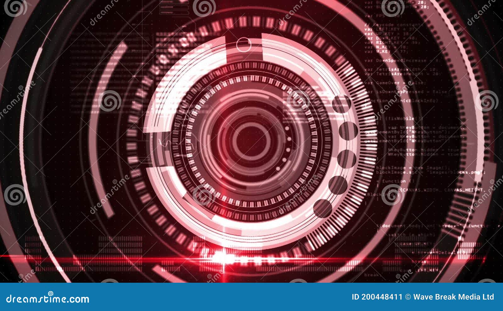 Digital Animation of Red Circular Scope Scanner and Digital Processing ...
