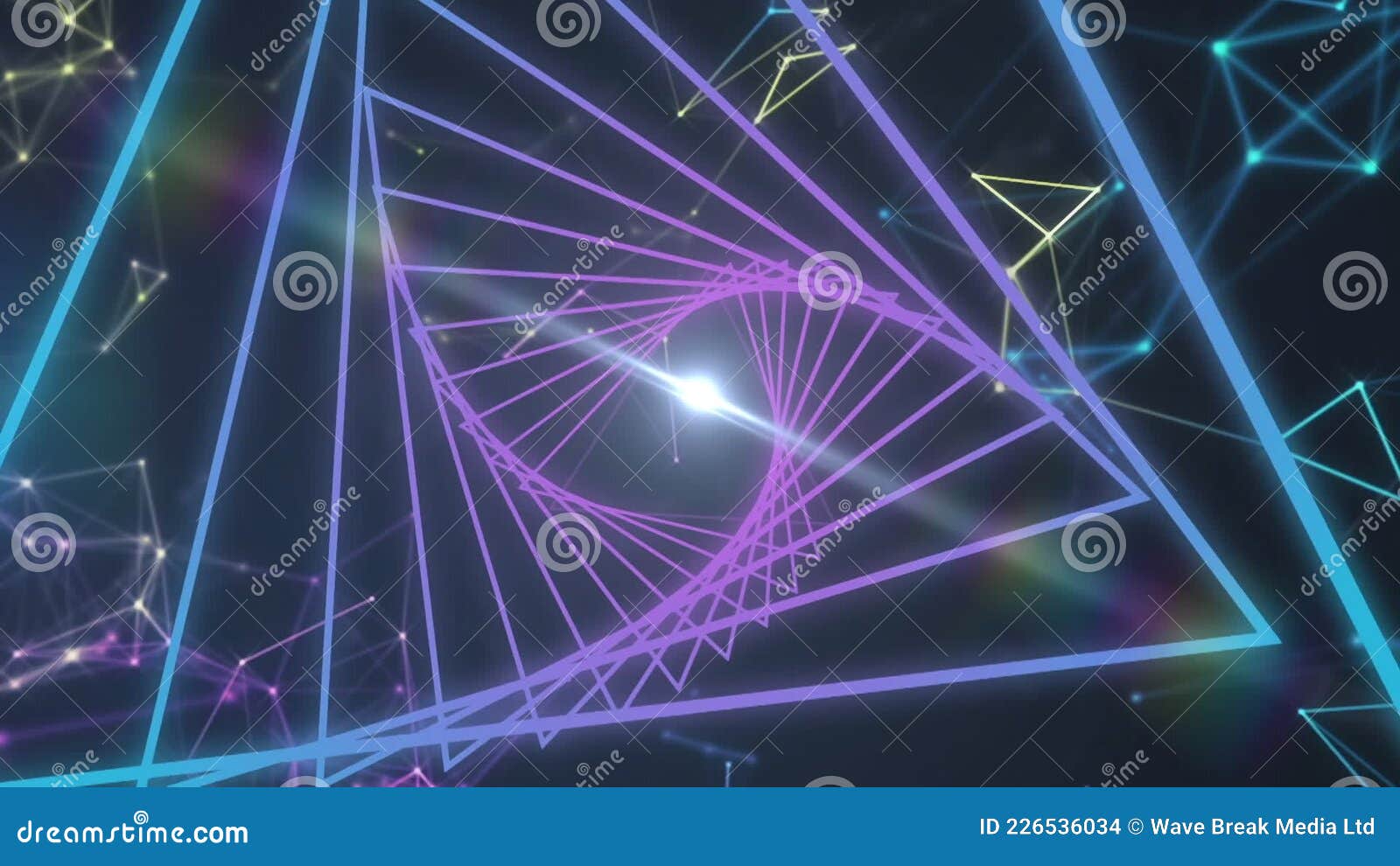 Digital Animation of Triangle Shapes Spinning in Seamless Motion ...